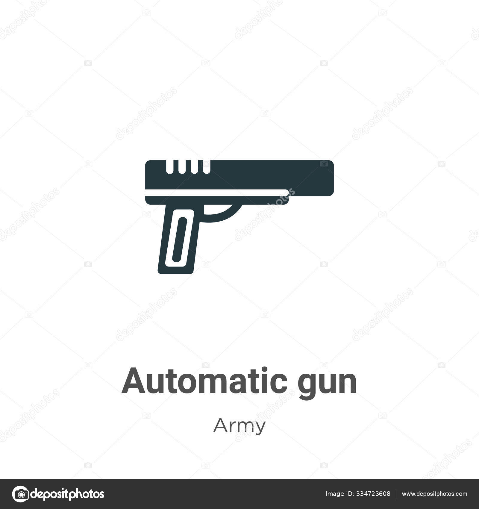 Automatic Gun Vector Icon White Background Flat Vector Automatic Gun ...
