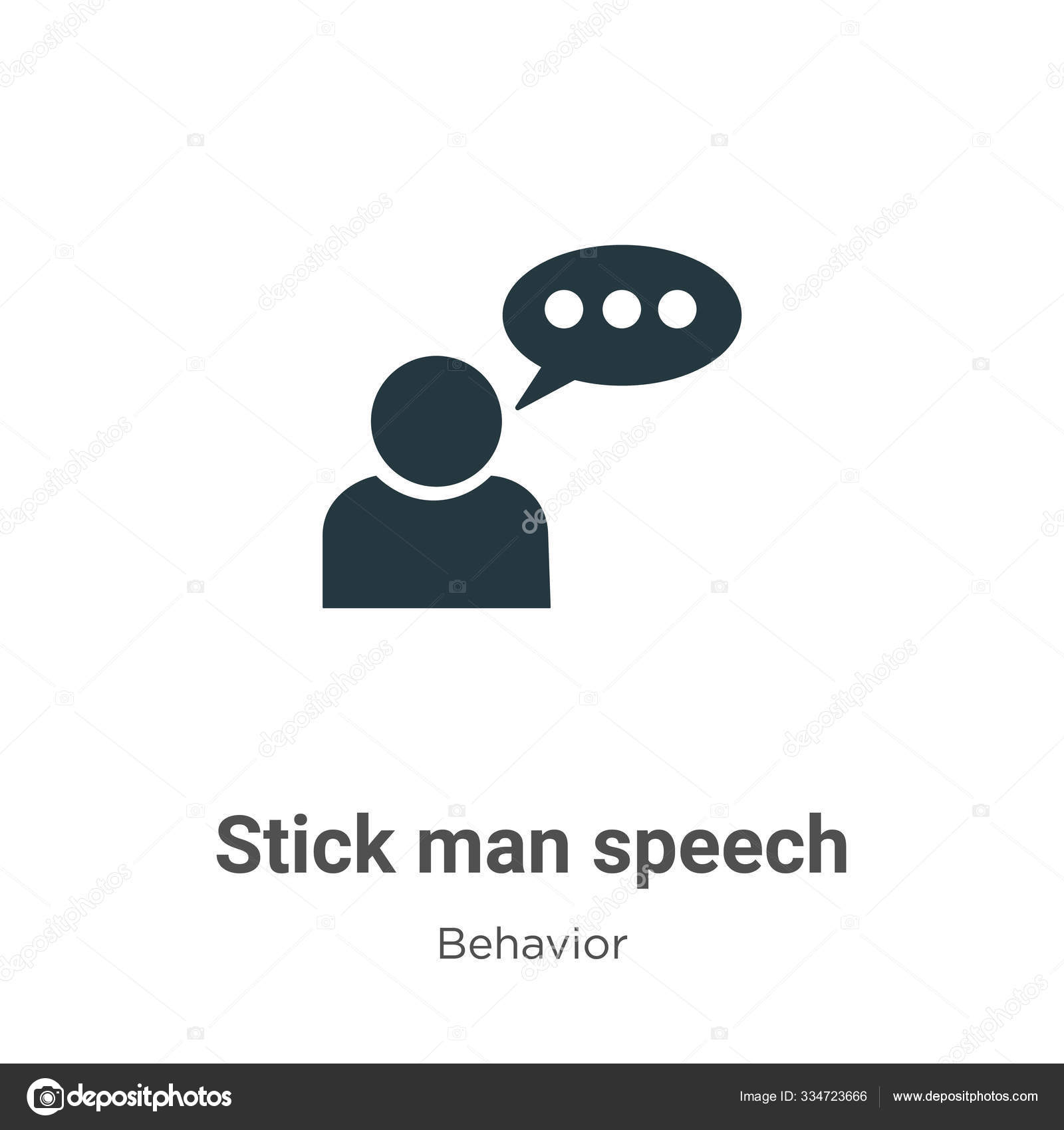 Stick Man Speech Vector Icon White Background Flat Vector Stick Stock ...