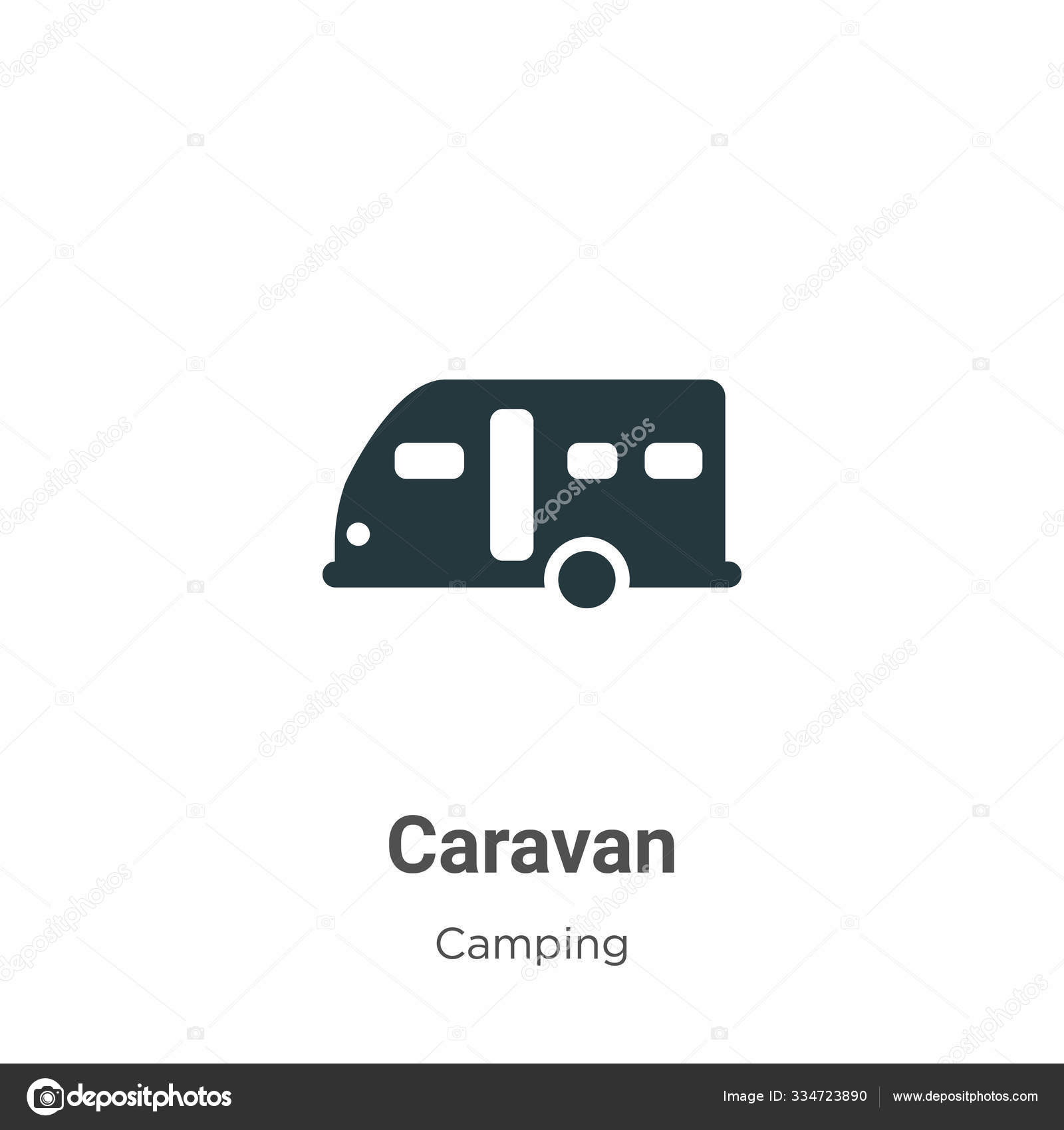 Caravan Vector Icon White Background Flat Vector Caravan Icon Symbol ...