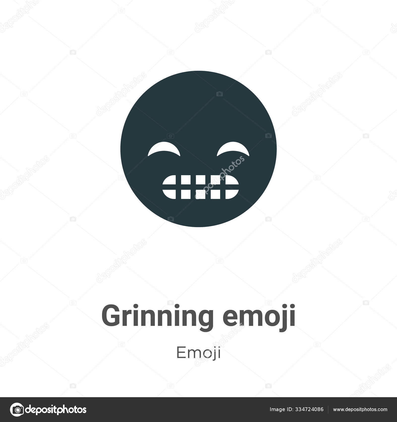 Grinning Emoji Vector Icon White Background Flat Vector Grinning Emoji ...