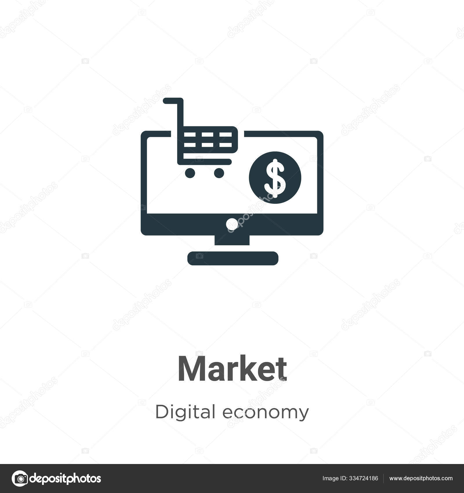 Market Vector Icon White Background Flat Vector Market Icon Symbol ...