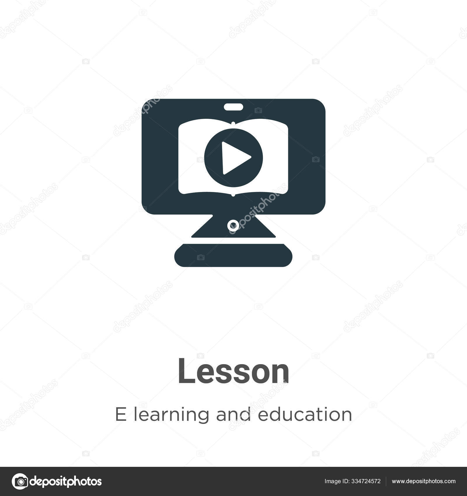 Lesson Vector Icon White Background Flat Vector Lesson Icon Symbol ...
