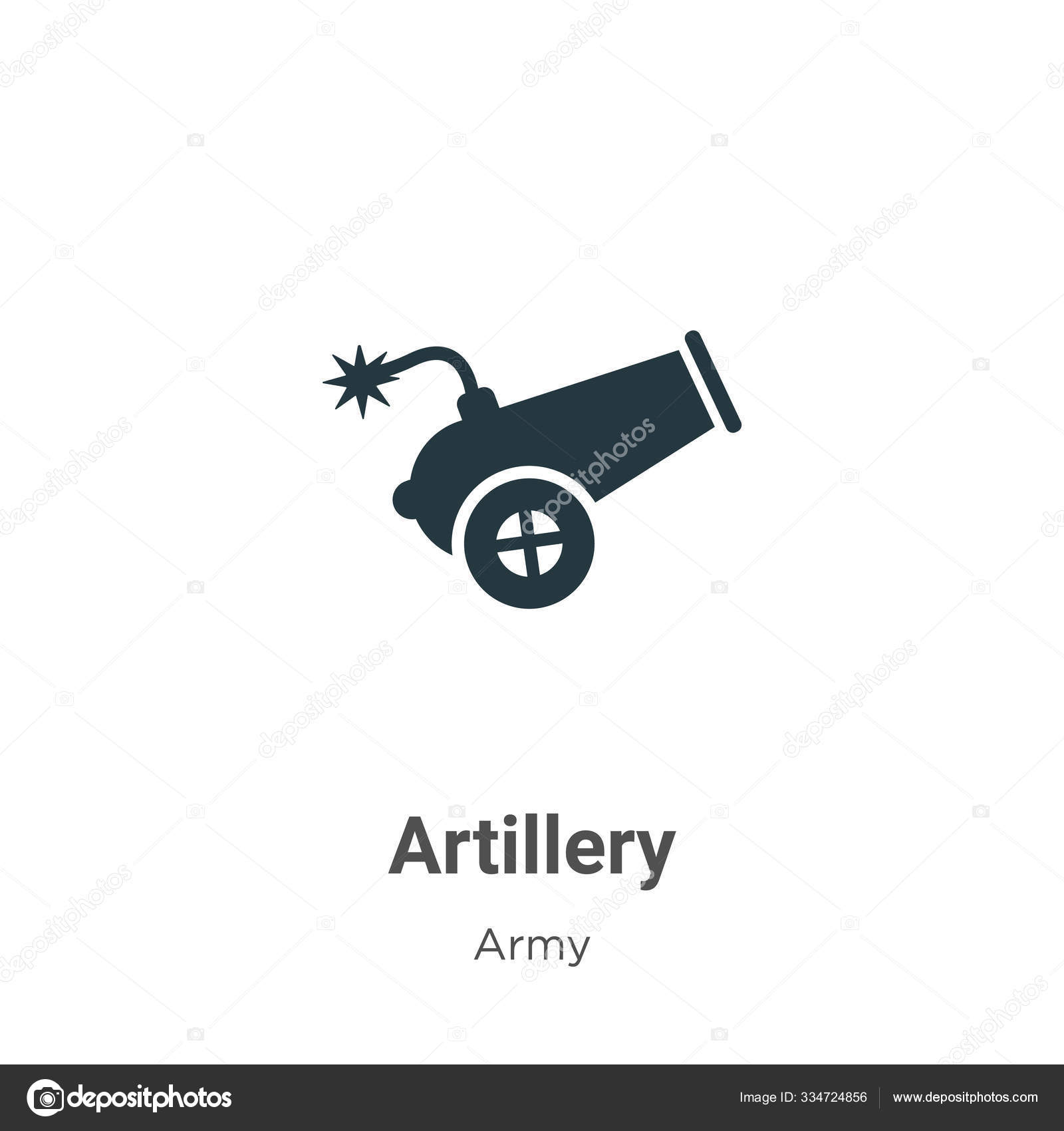 Artillery Vector Icon White Background Flat Vector Artillery Icon ...