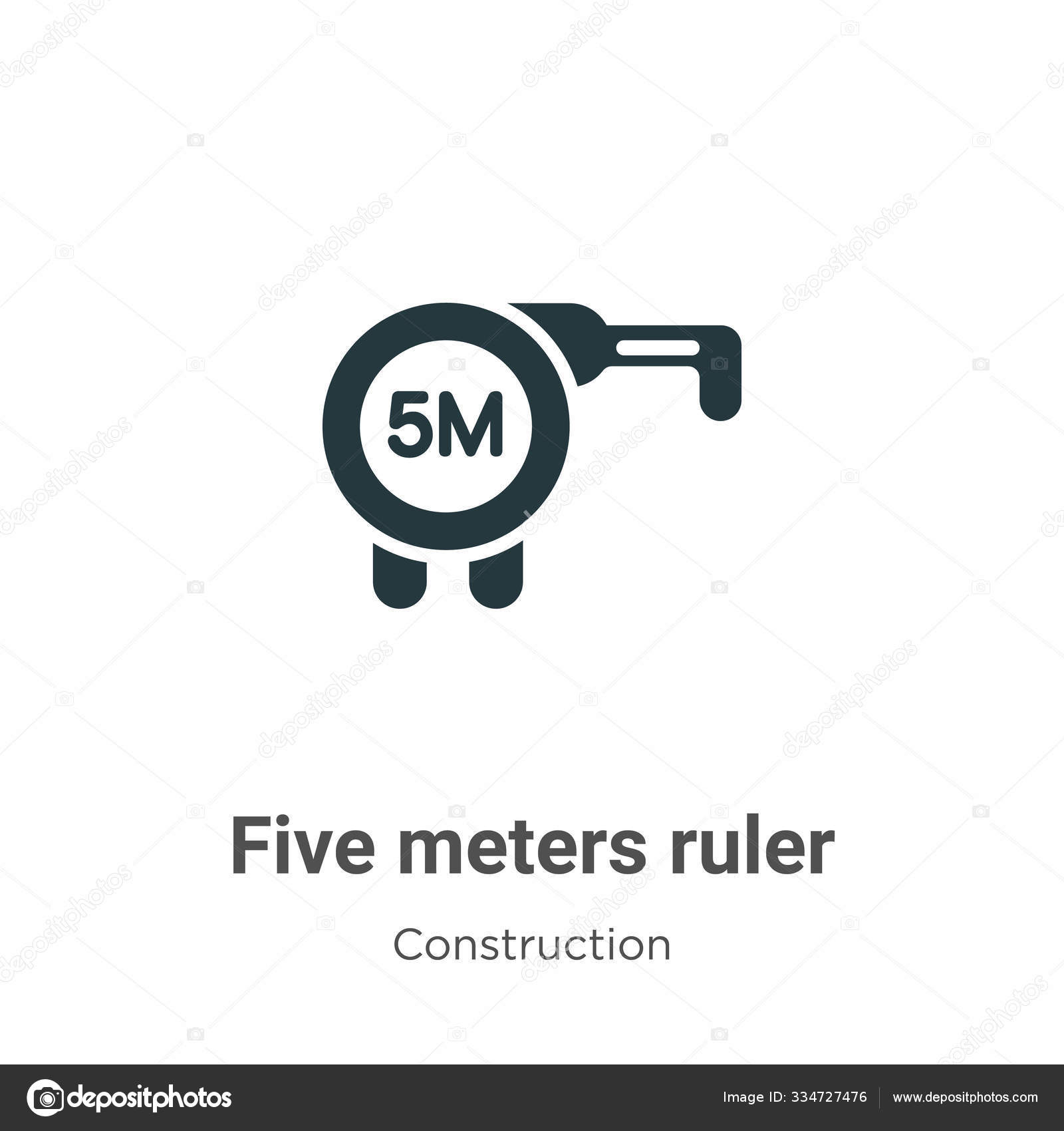 Icono Vectorial Cinco Metros Sobre Fondo Blanco Señal Icono Volante ...