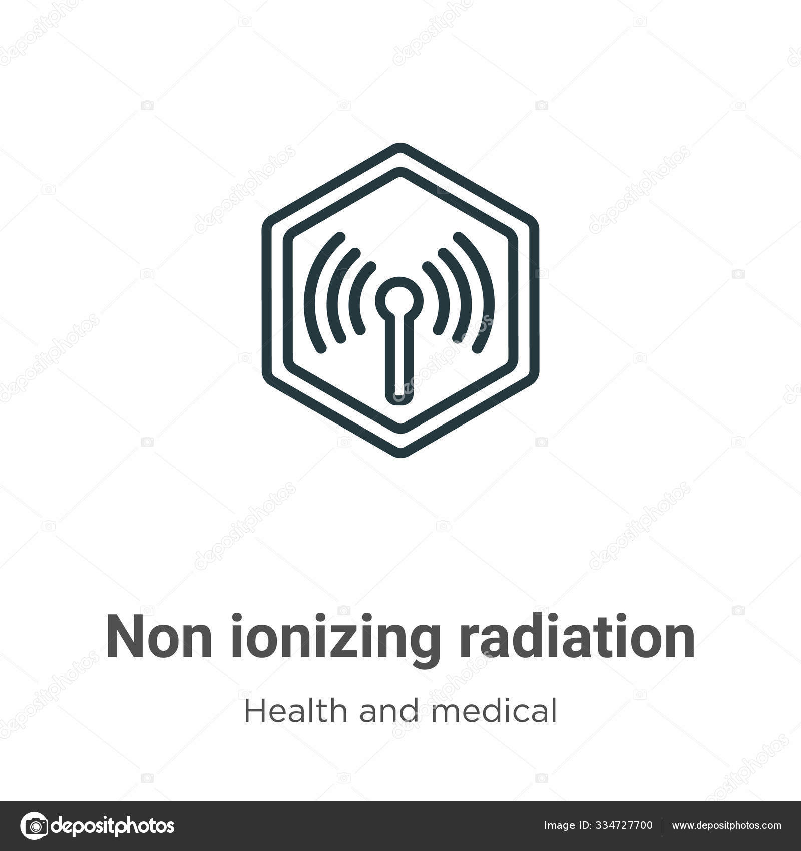 Non Ionizing Radiation Outline Vector Icon Thin Line Black Non Stock ...