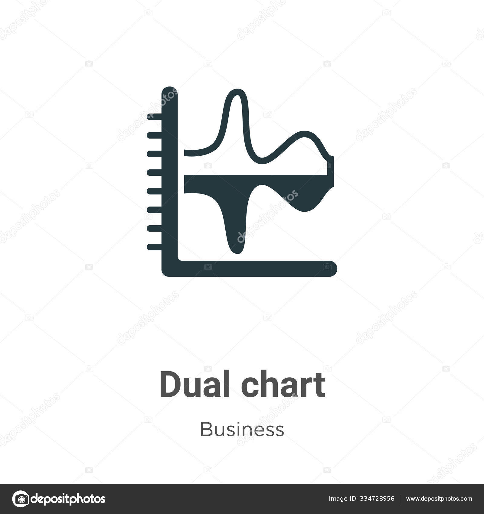 Dual Chart Vector Icon White Background Flat Vector Dual Chart Stock ...