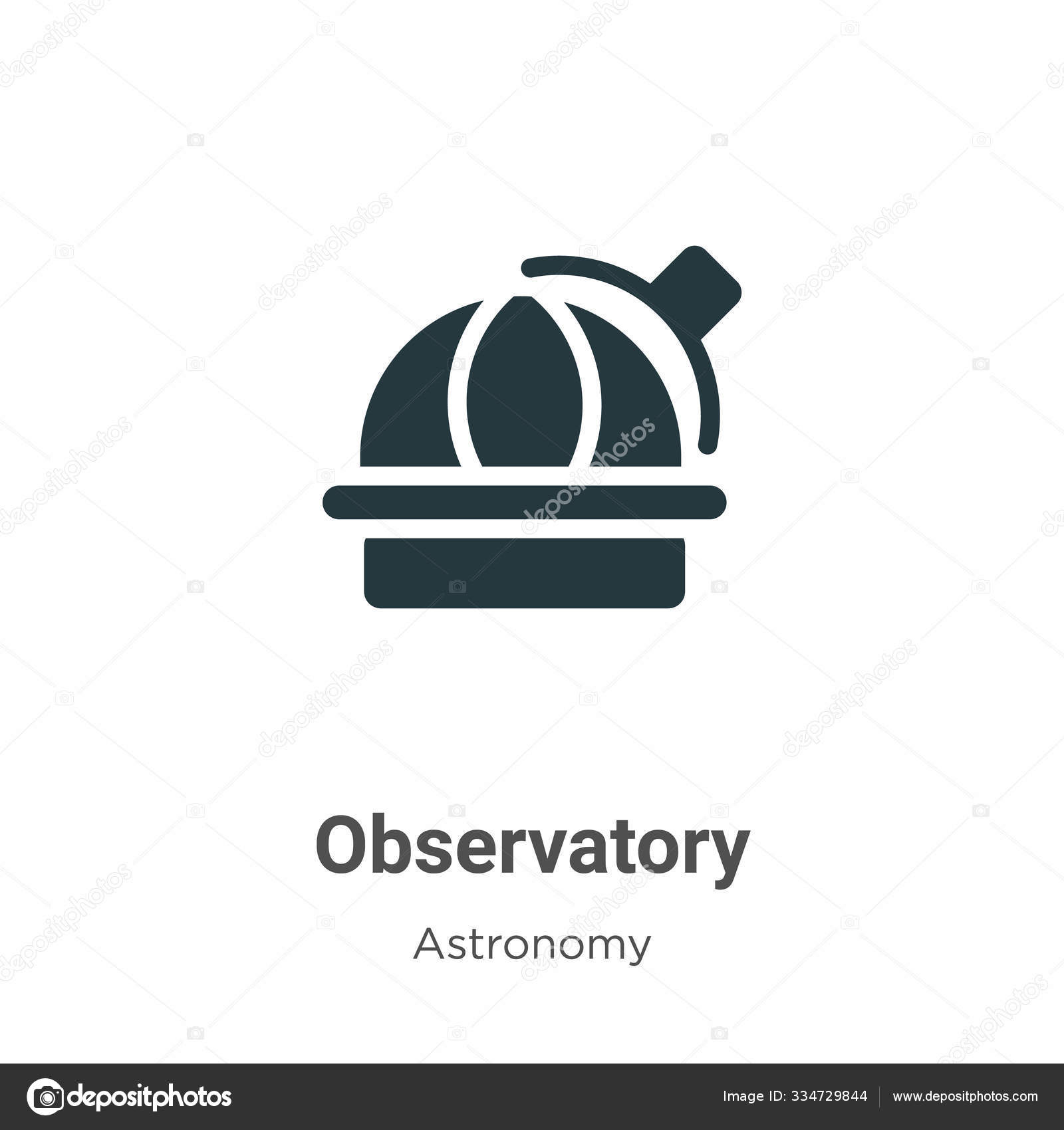Observatory Vector Icon White Background Flat Vector Observatory Icon ...
