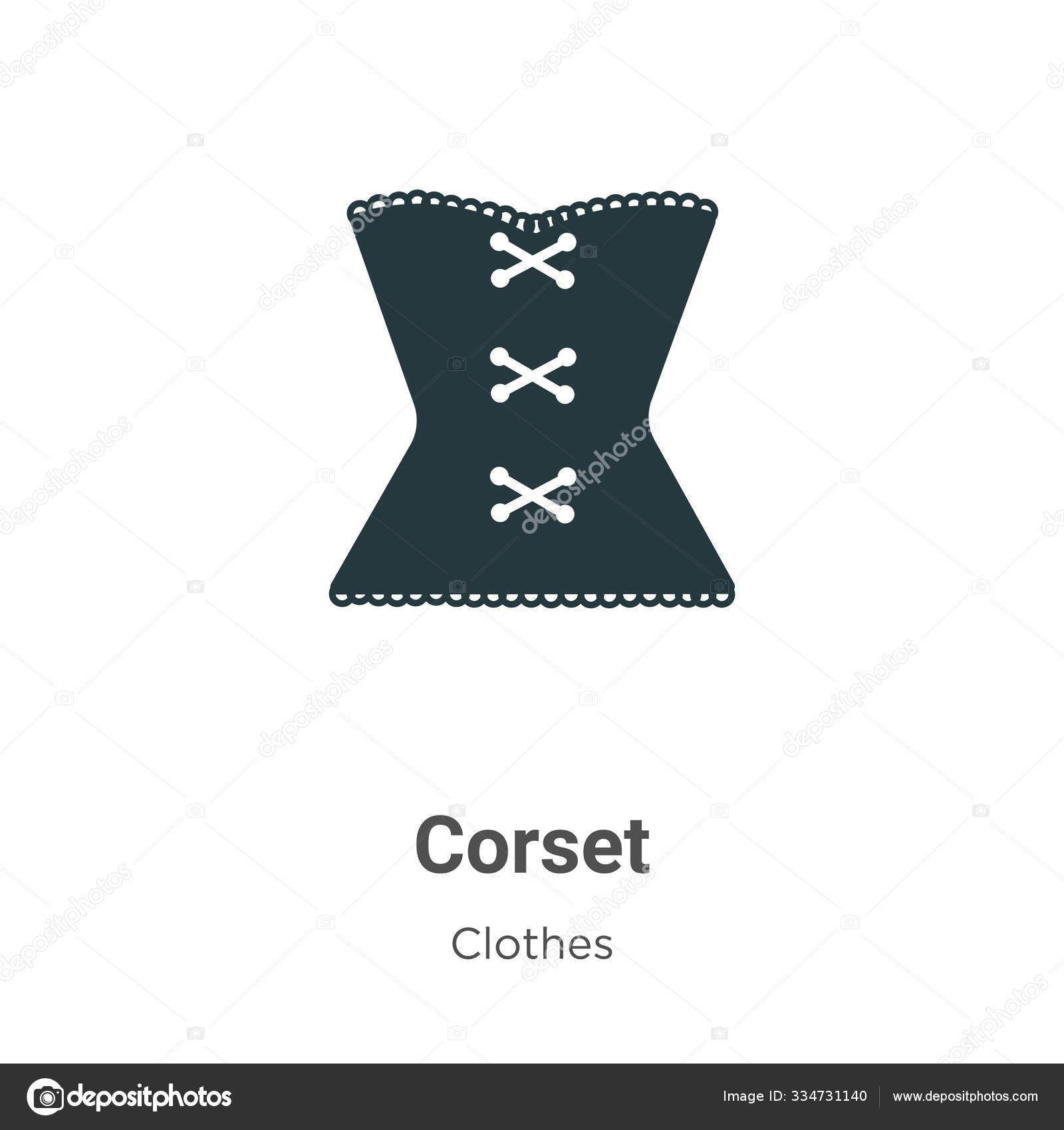 Corset Vector Icon White Background Flat Vector Corset Icon Symbol ...