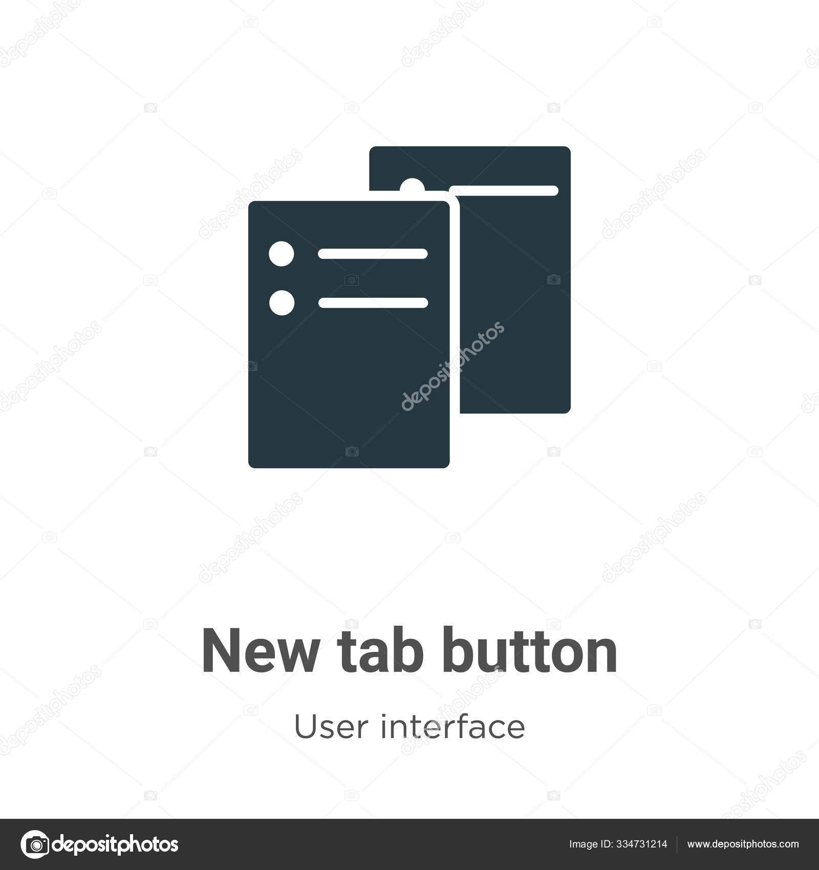 New Tab Button Vector Icon White Background Flat Vector New Stock ...