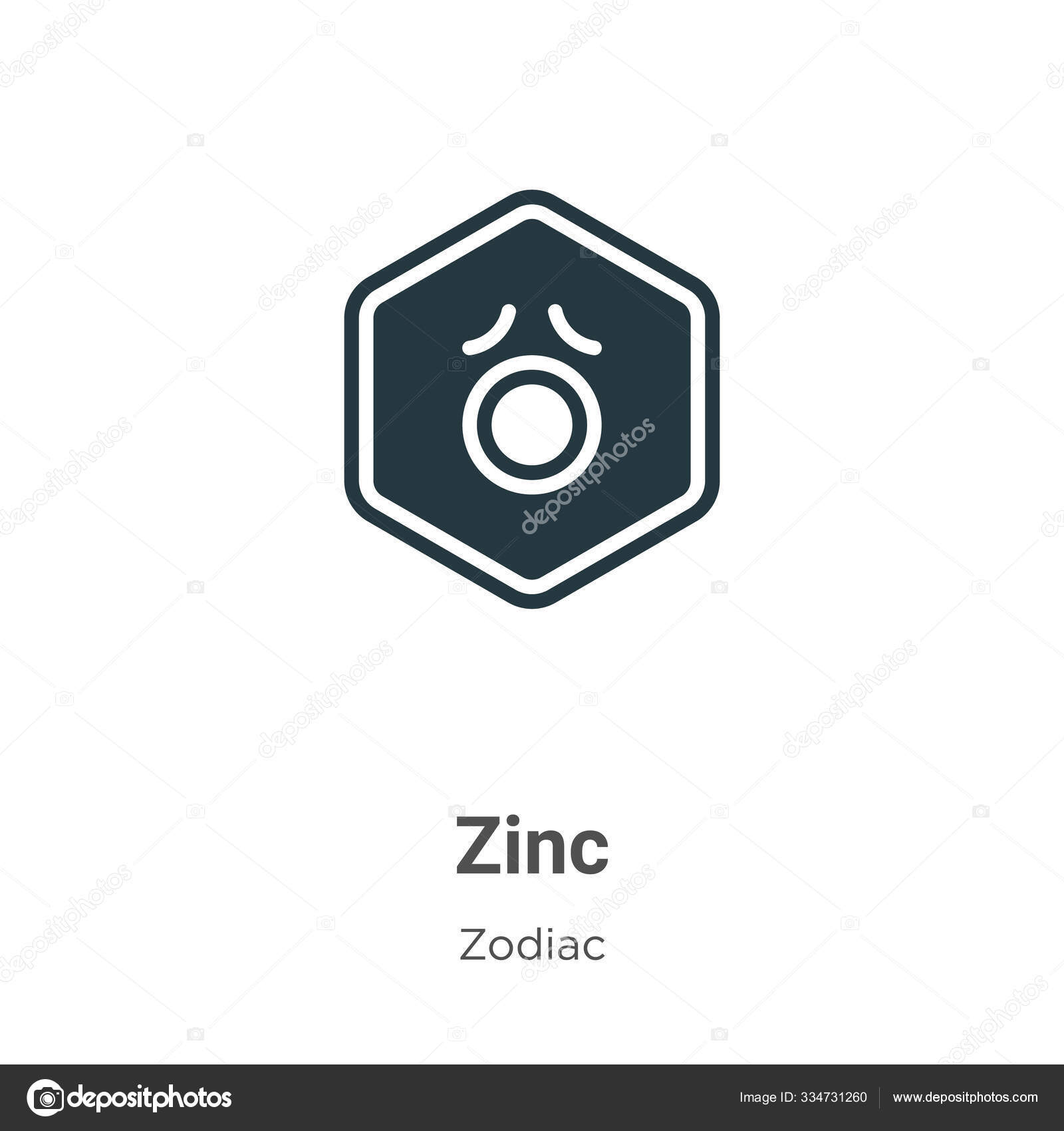 Zinc Vector Icon White Background Flat Vector Zinc Icon Symbol Stock ...
