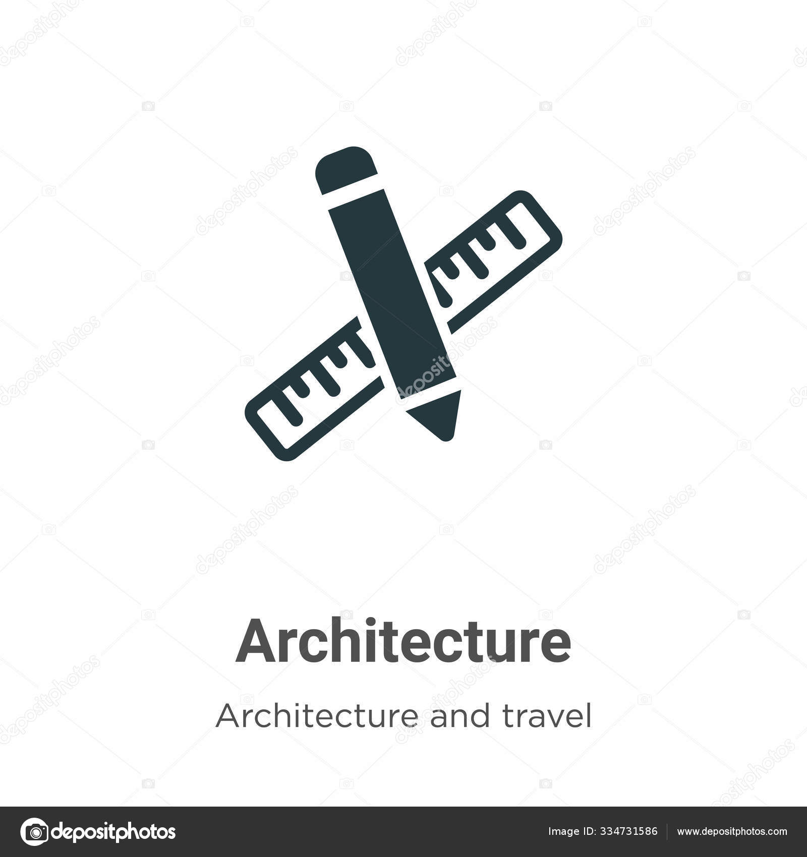 Architecture Vector Icon White Background Flat Vector Architecture Icon