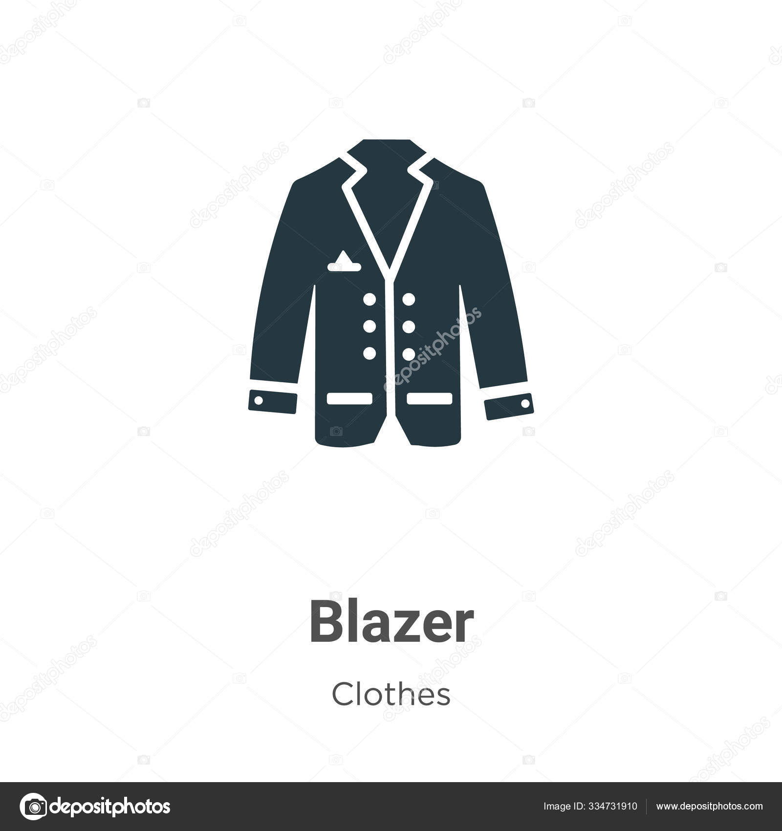 Blazer Vector Icon White Background Flat Vector Blazer Icon Symbol ...