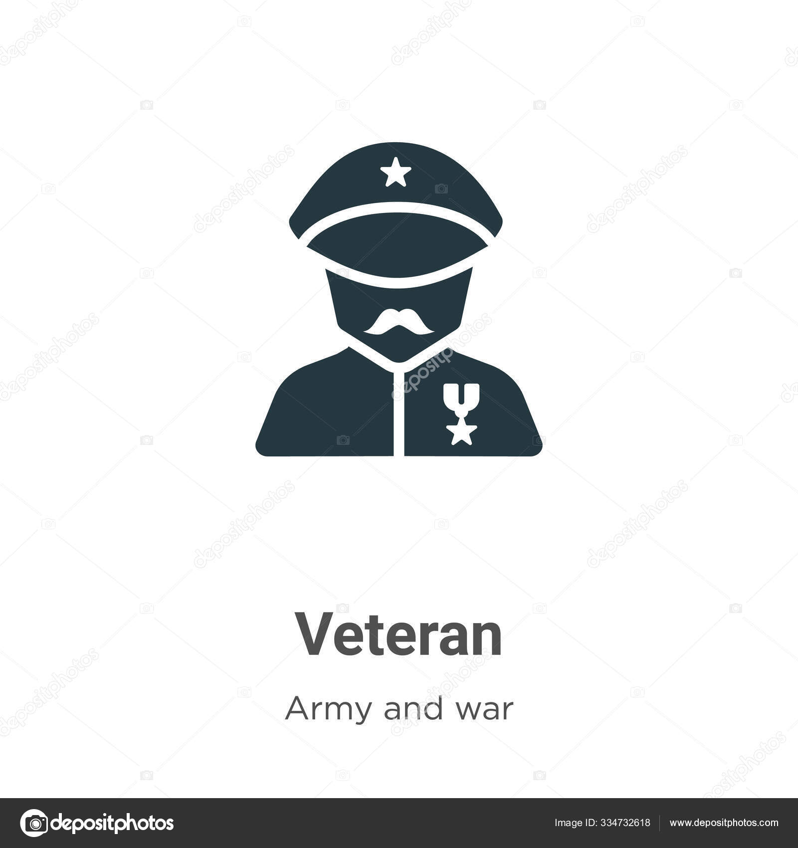 Veteran Vector Icon White Background Flat Vector Veteran Icon Symbol ...