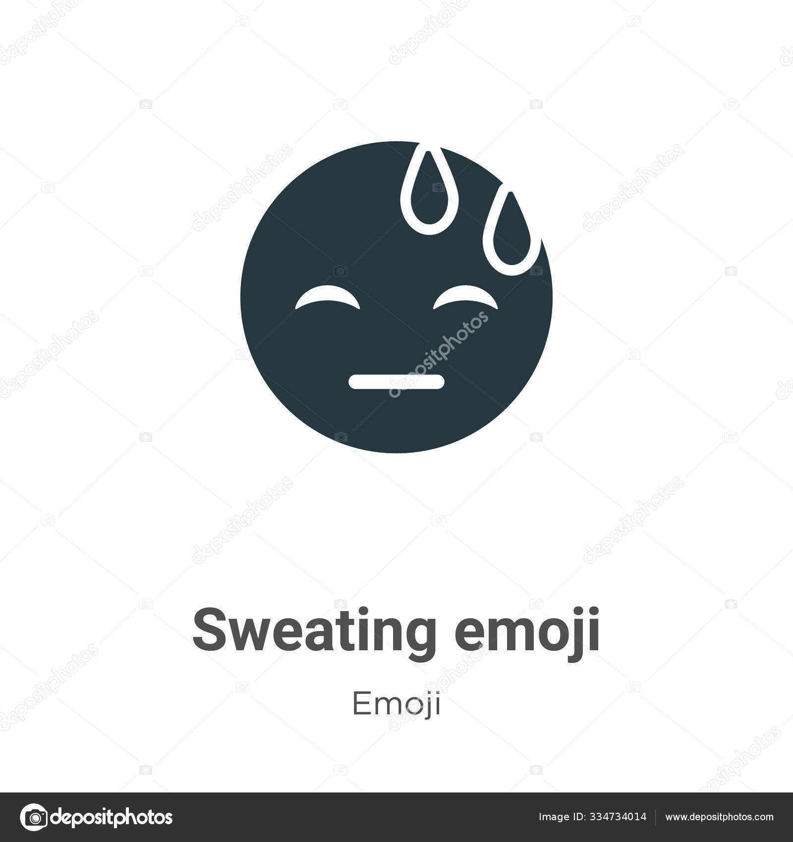 Sweating Emoji Vector Icon White Background Flat Vector Sweating Emoji ...