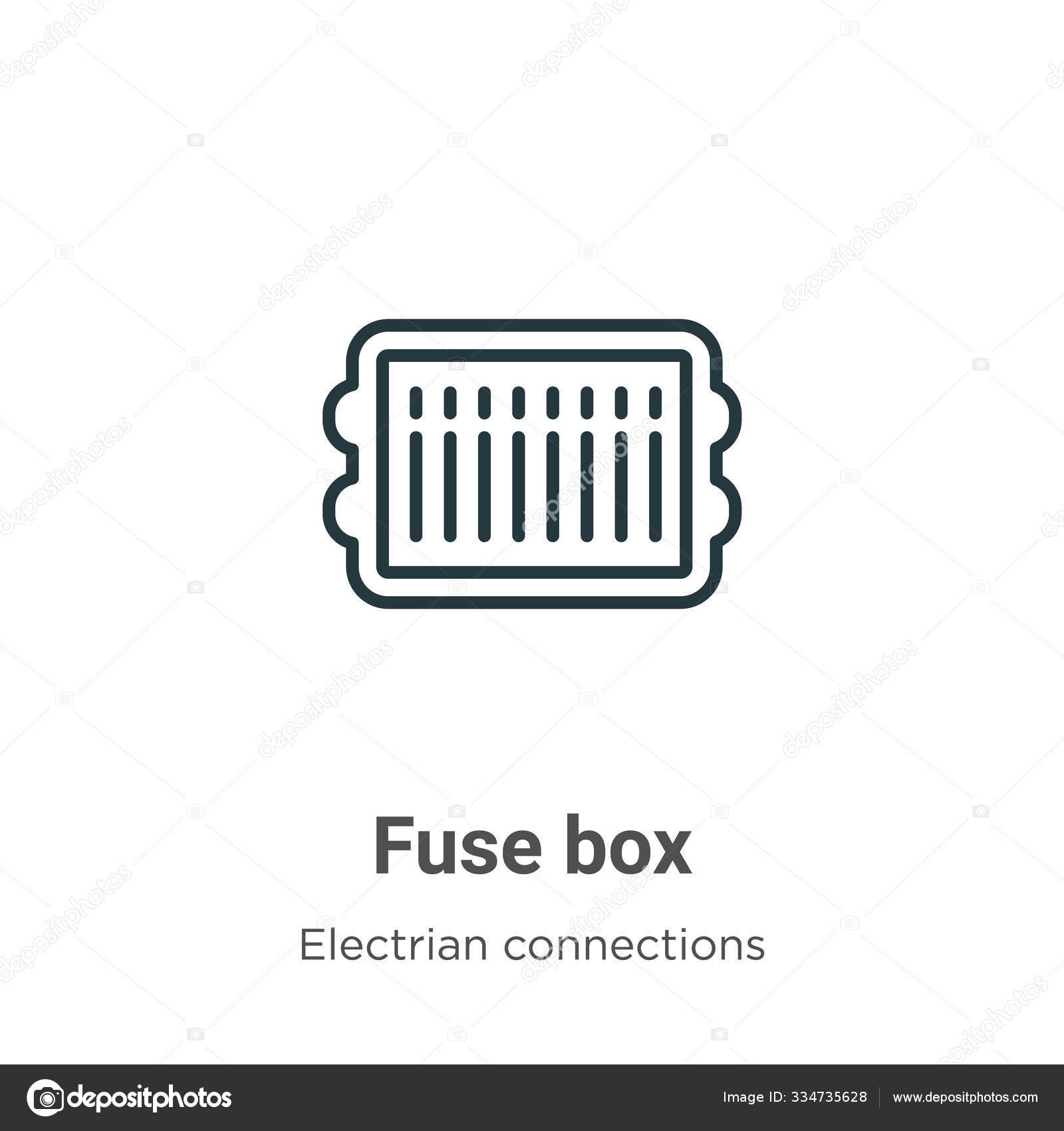Fuse Box Outline Vector Icon Thin Line Black Fuse Box — Stock Vector ...