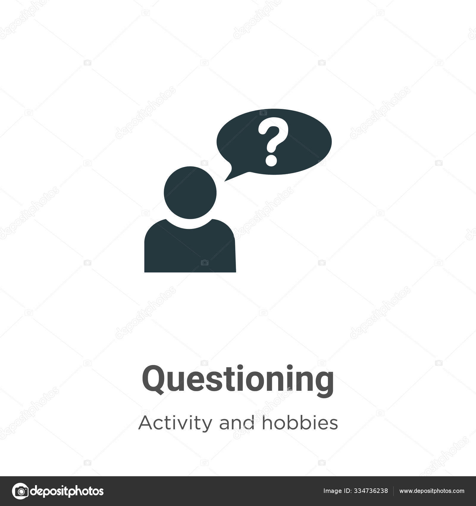 Questioning Vector Icon White Background Flat Vector Questioning Icon ...