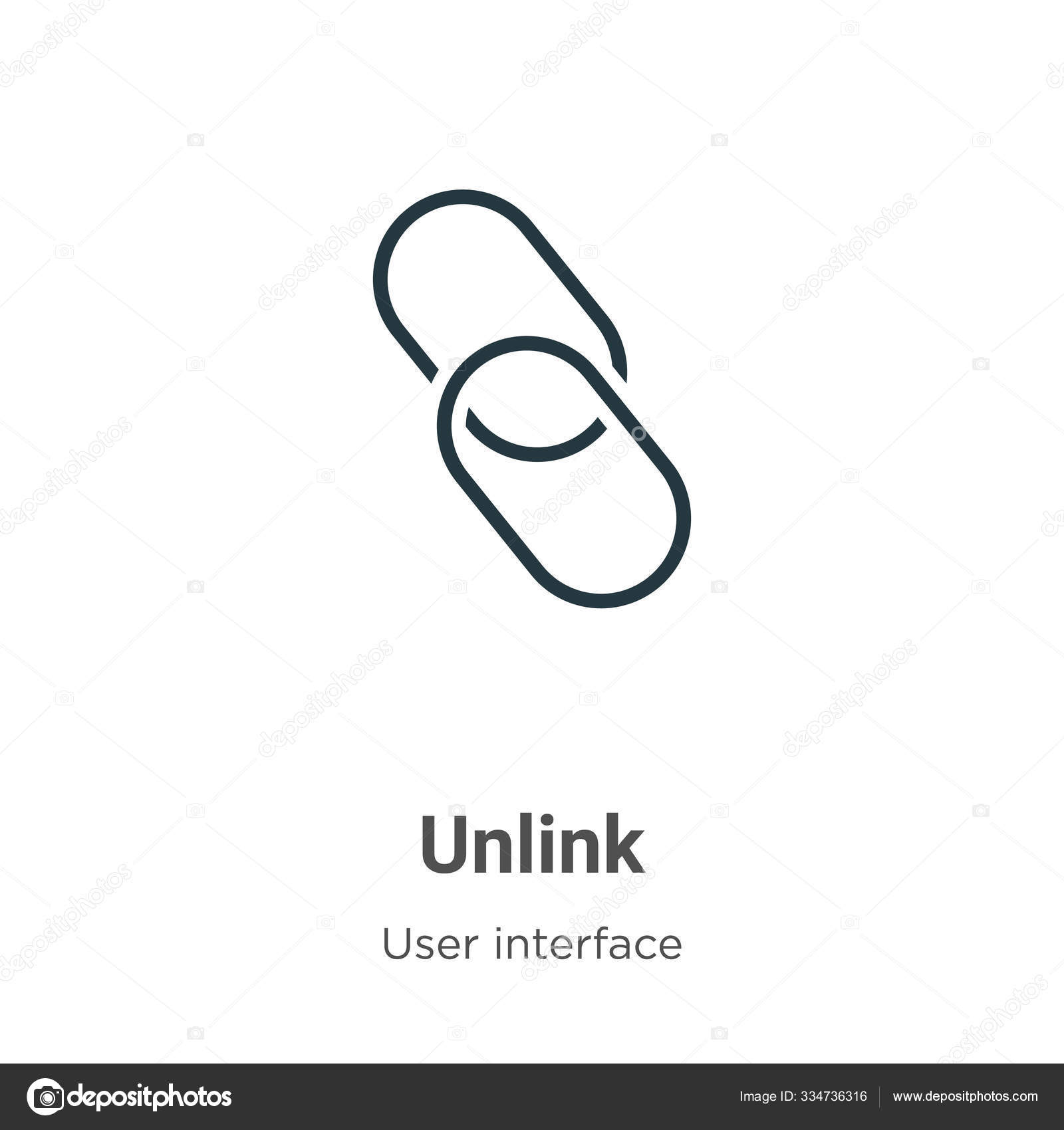 Unlink Vector Icon White Background Flat Vector Unlink Icon Symbol ...