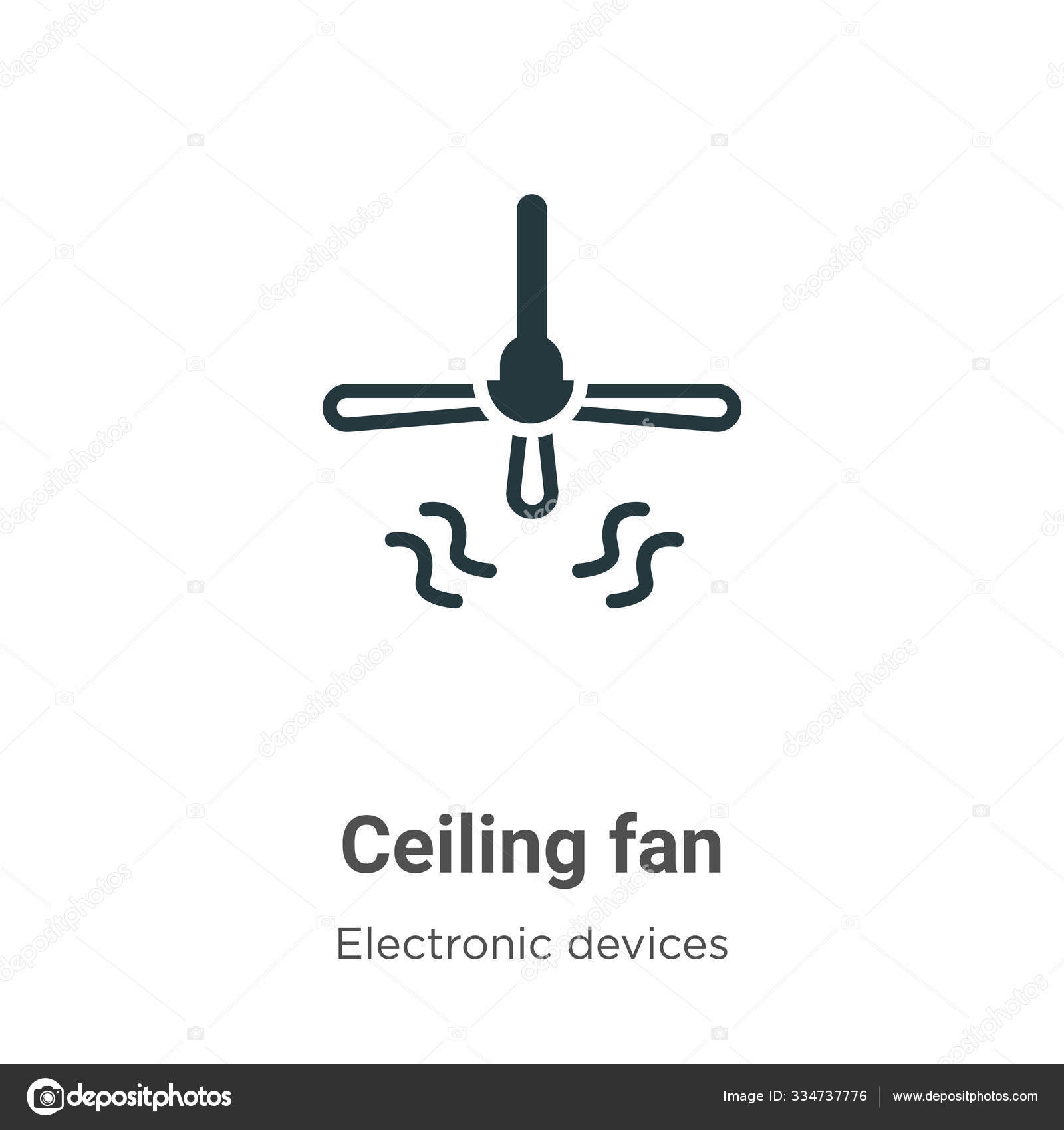 Ceiling Fan Vector Icon White Background Flat Vector Ceiling Fan Stock ...