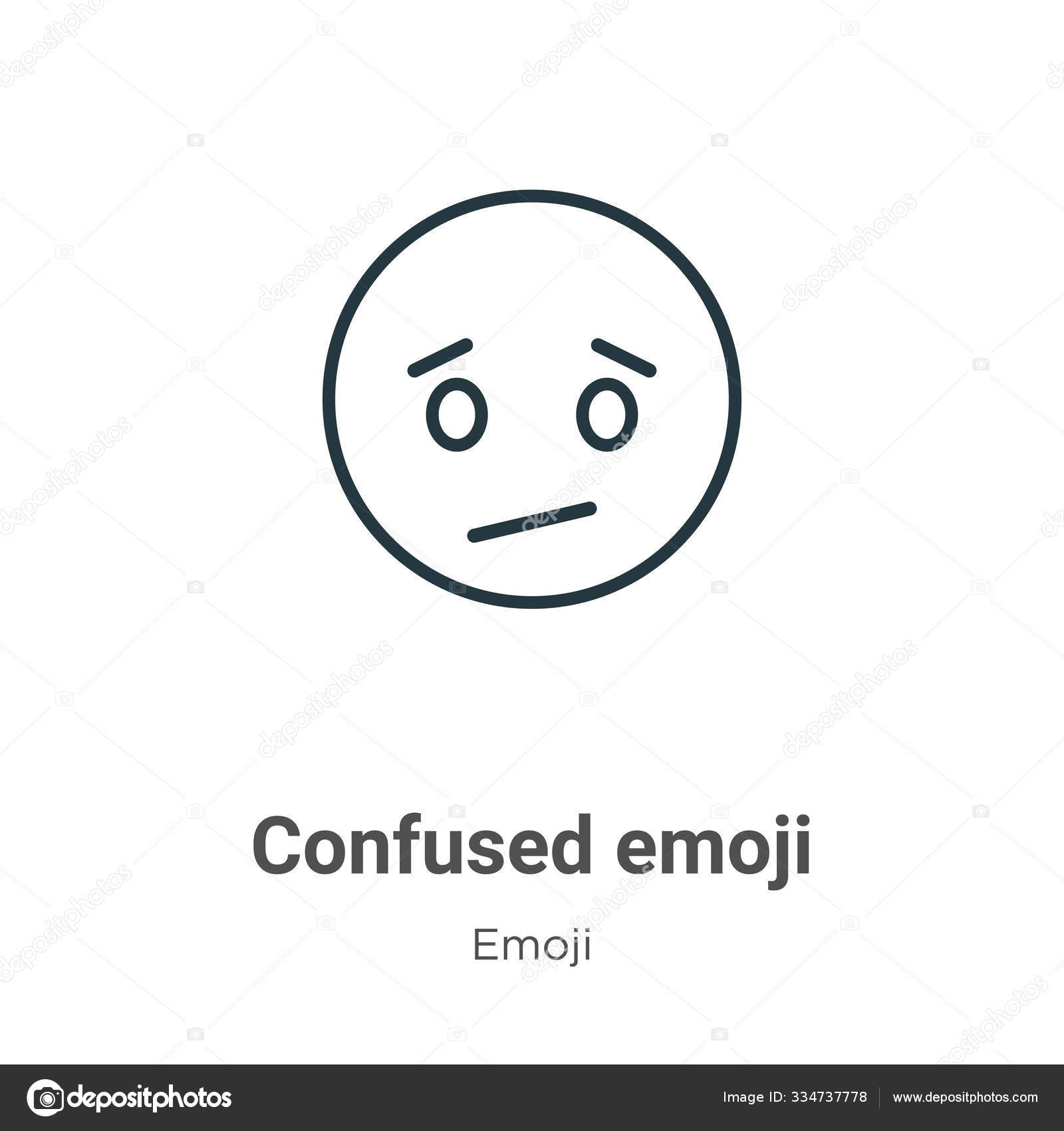 Confused Emoticon Isolated On A White Background Vector