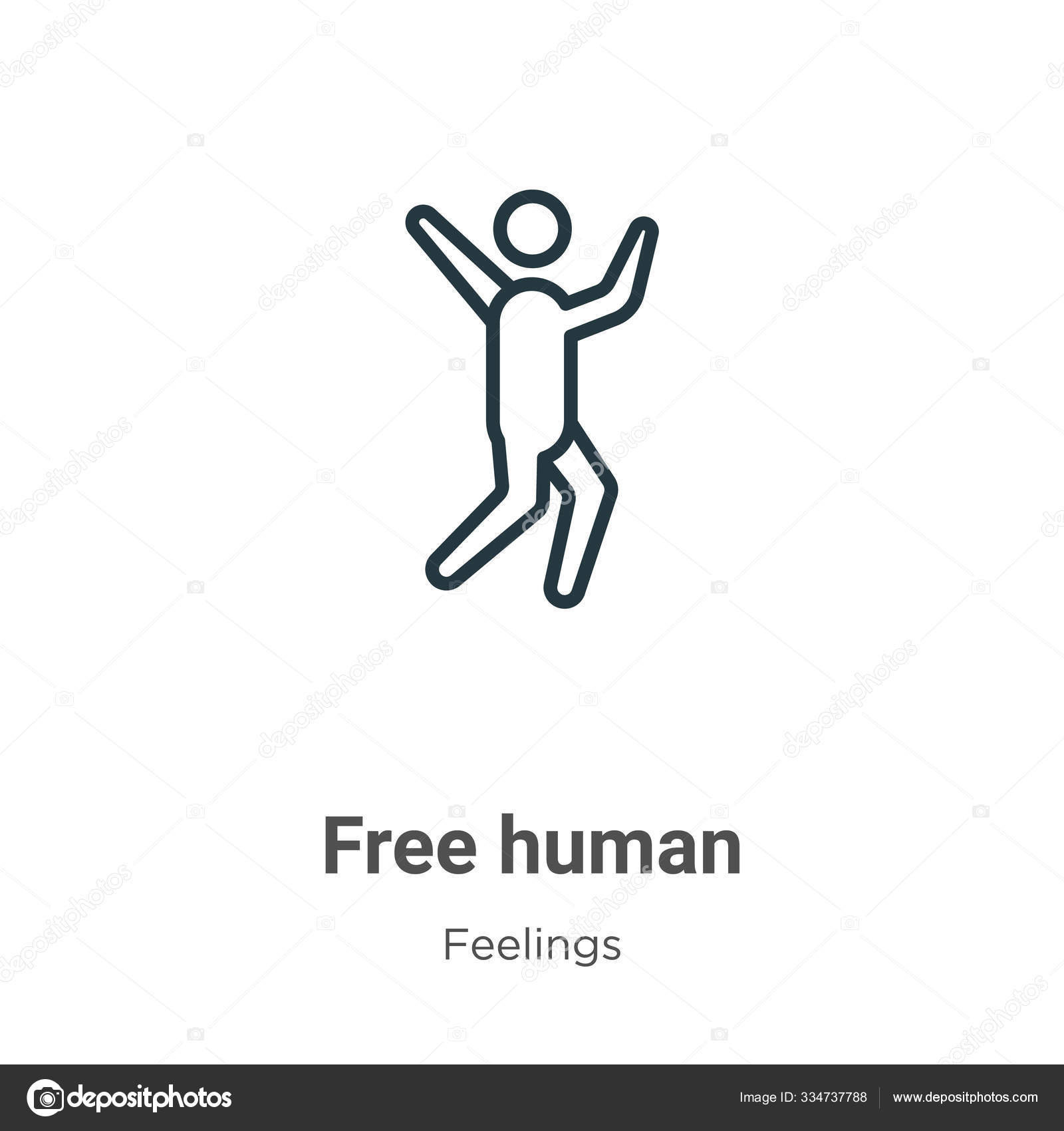 Free Human Outline Vector Icon Thin Line Black Free Human Stock Vector ...