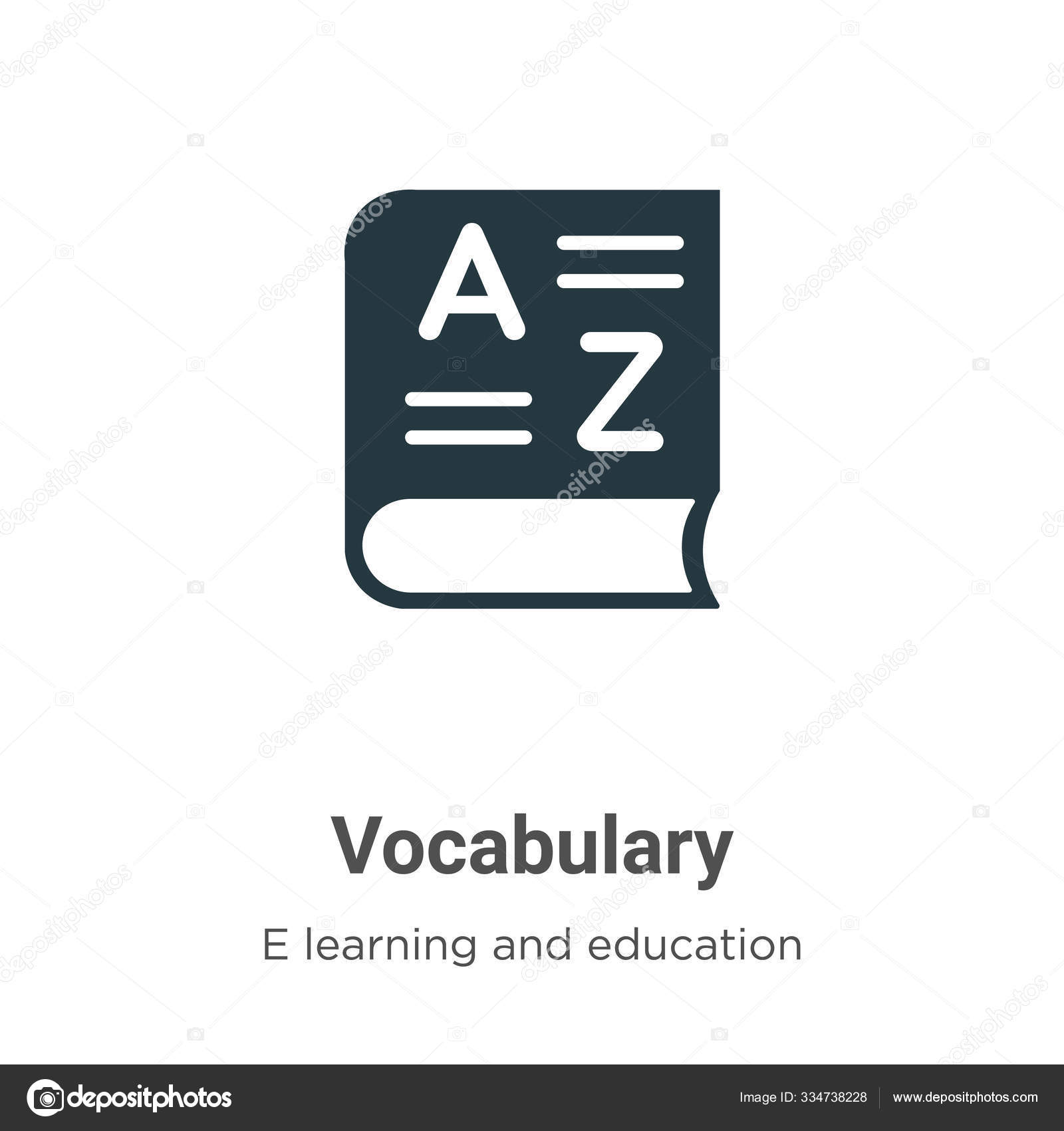 Vocabulary Vector Icon White Background Flat Vector Vocabulary Icon ...