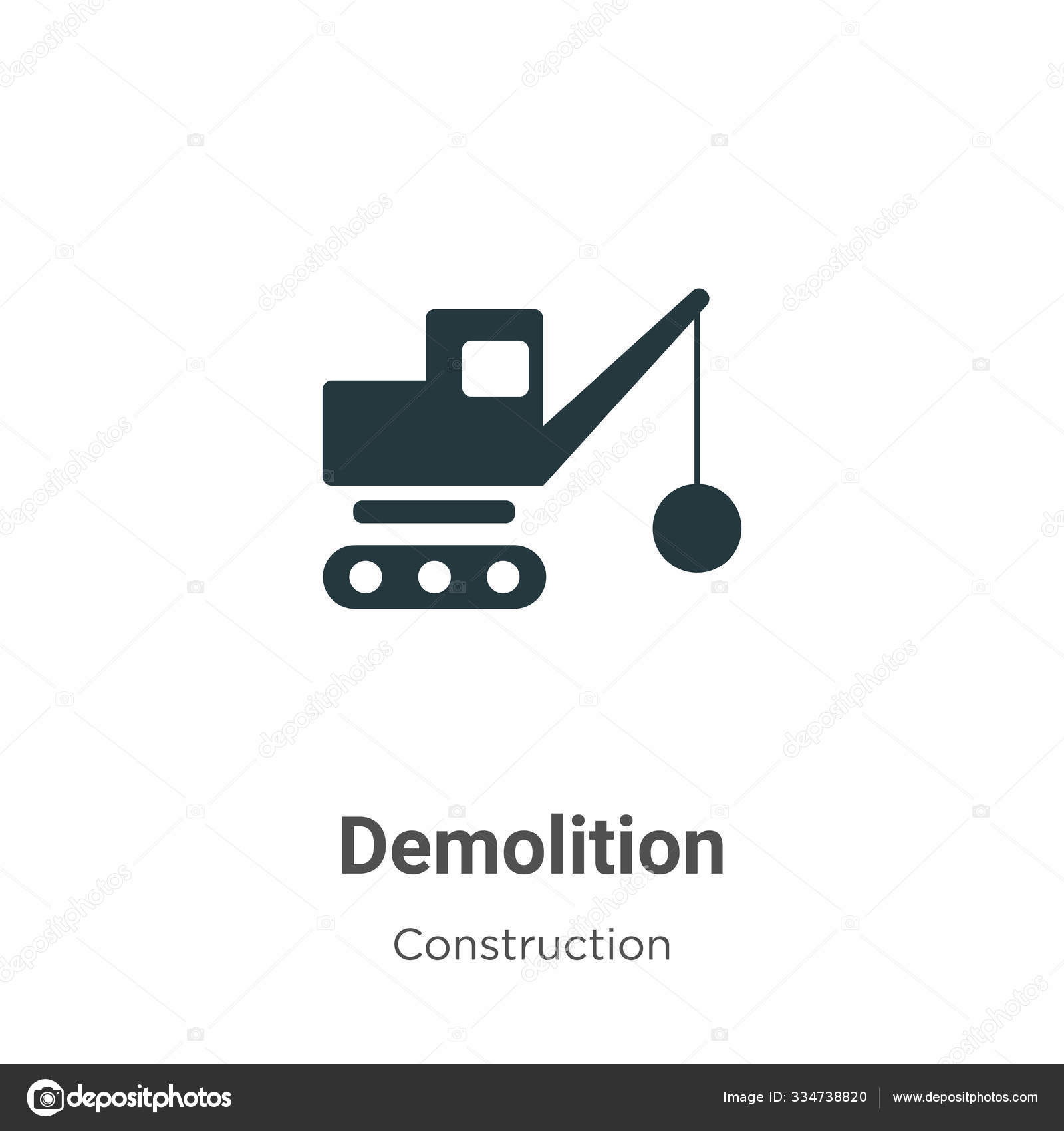 Demolition Vector Icon White Background Flat Vector Demolition Icon ...