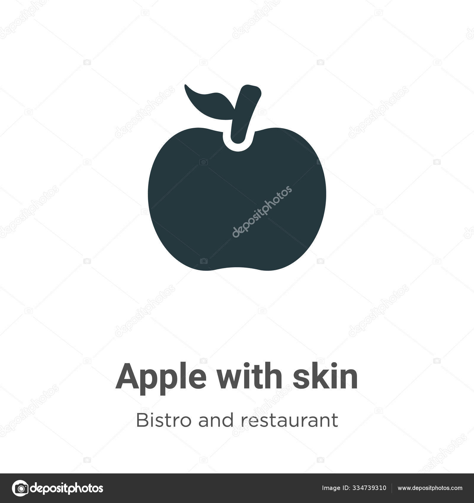 Apple Skin Vector Icon White Background Flat Vector Apple Skin Stock ...