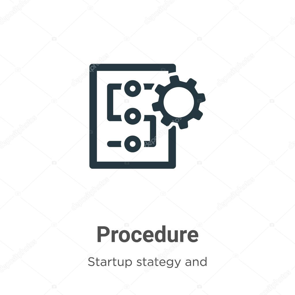 Procedimiento vector icono glifo sobre fondo blanco. Signo de símbolo ...