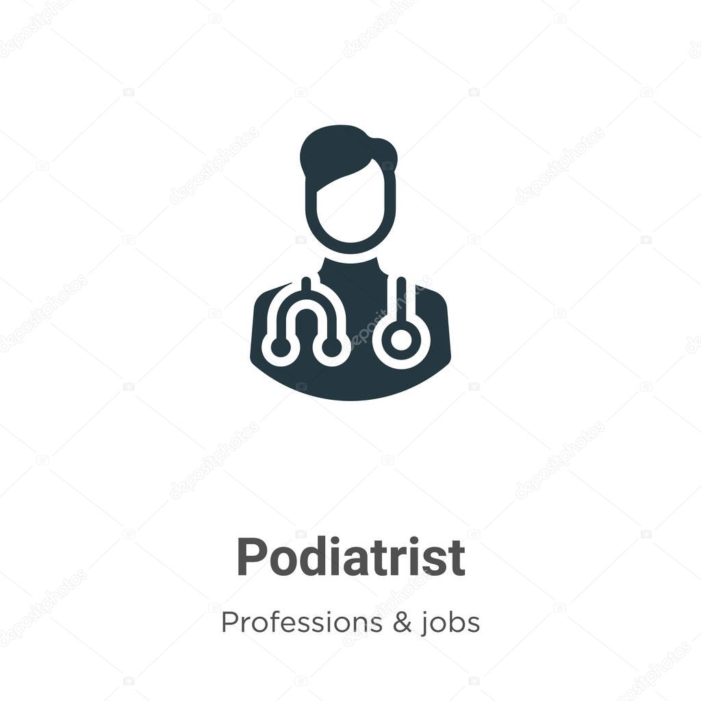 Icono de vector podólogo sobre fondo blanco. Signo de símbolo de icono ...