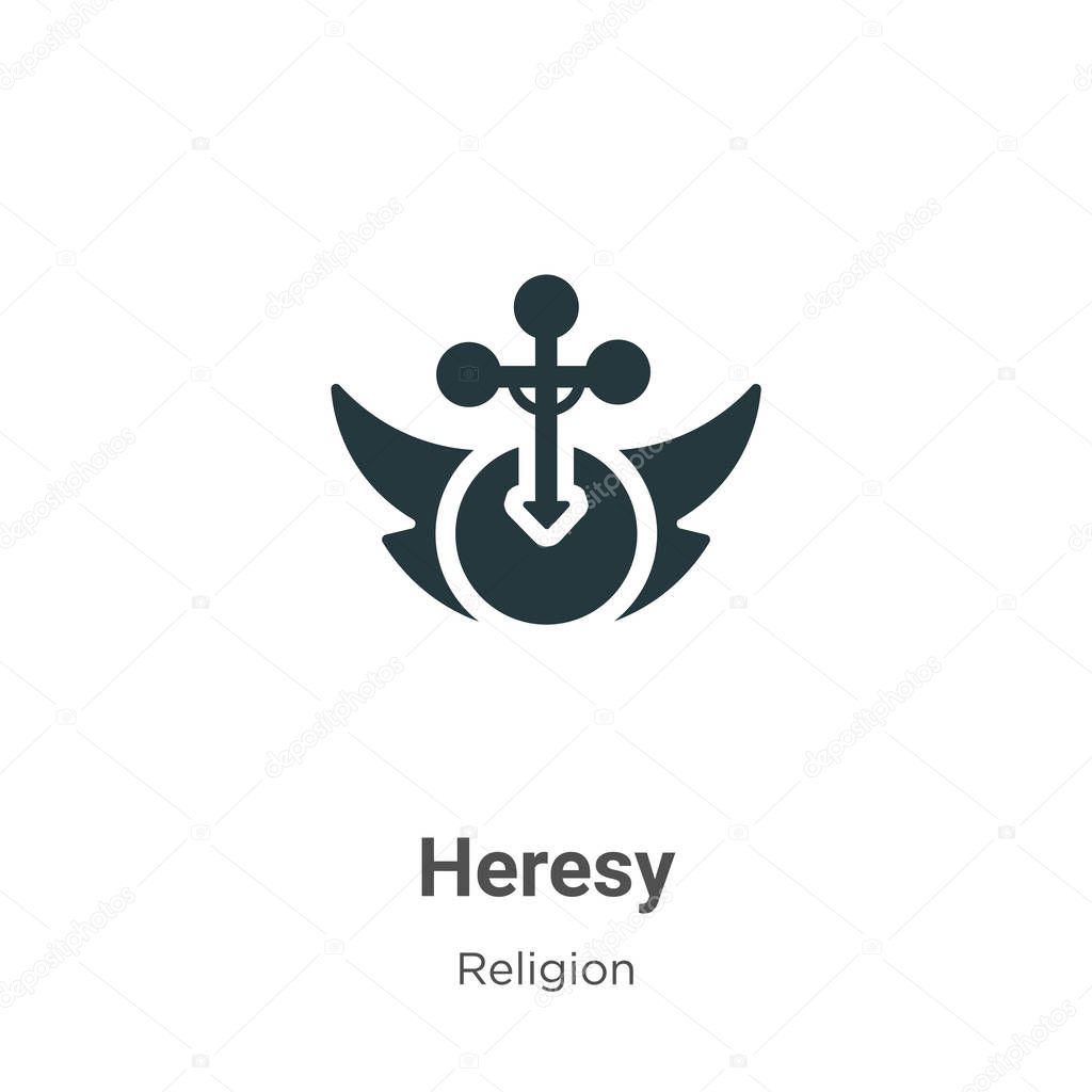 icono del vector Heresy sobre fondo blanco. Signo de icono de herejía ...