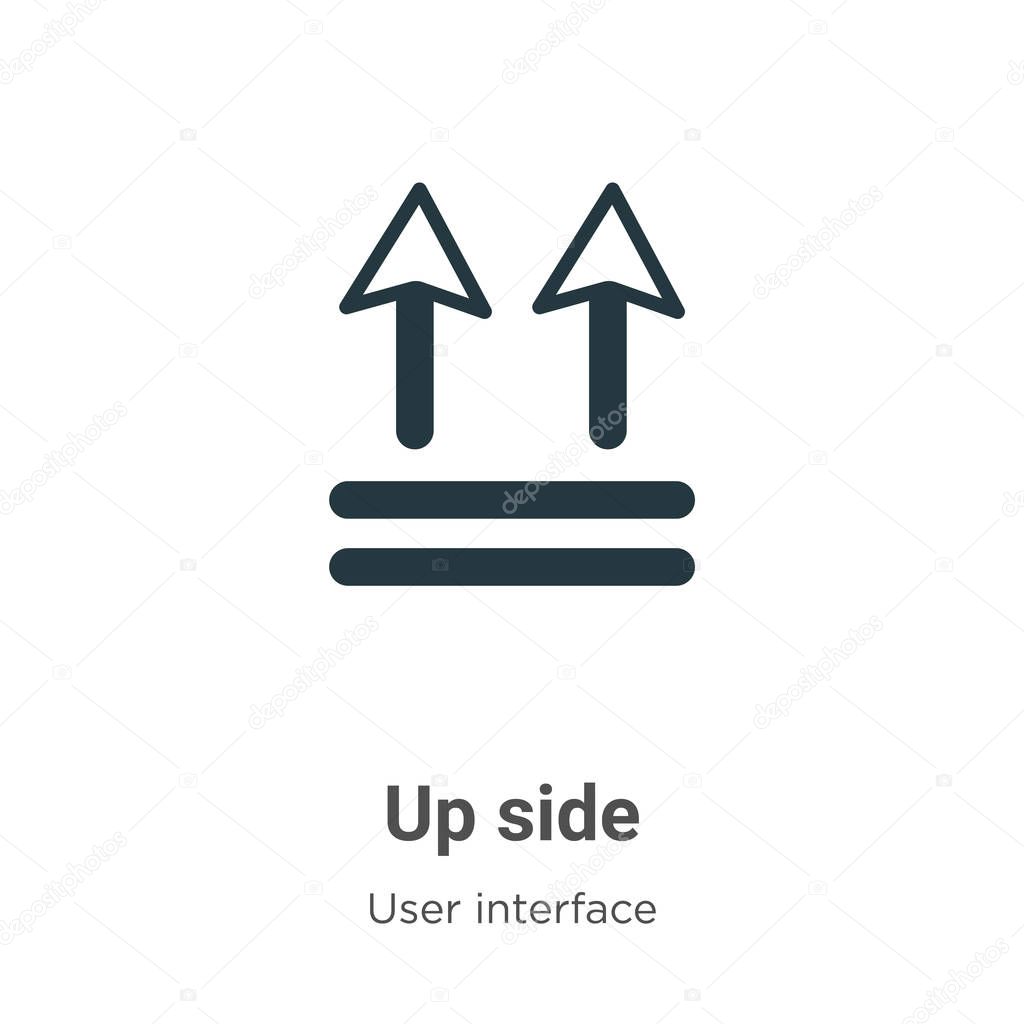 Icono vectorial lateral superior sobre fondo blanco. Señal de icono de ...