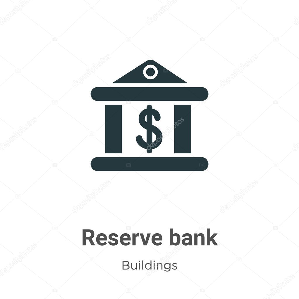 Un icono vectorial del banco de reservas sobre fondo blanco. Signo de ...