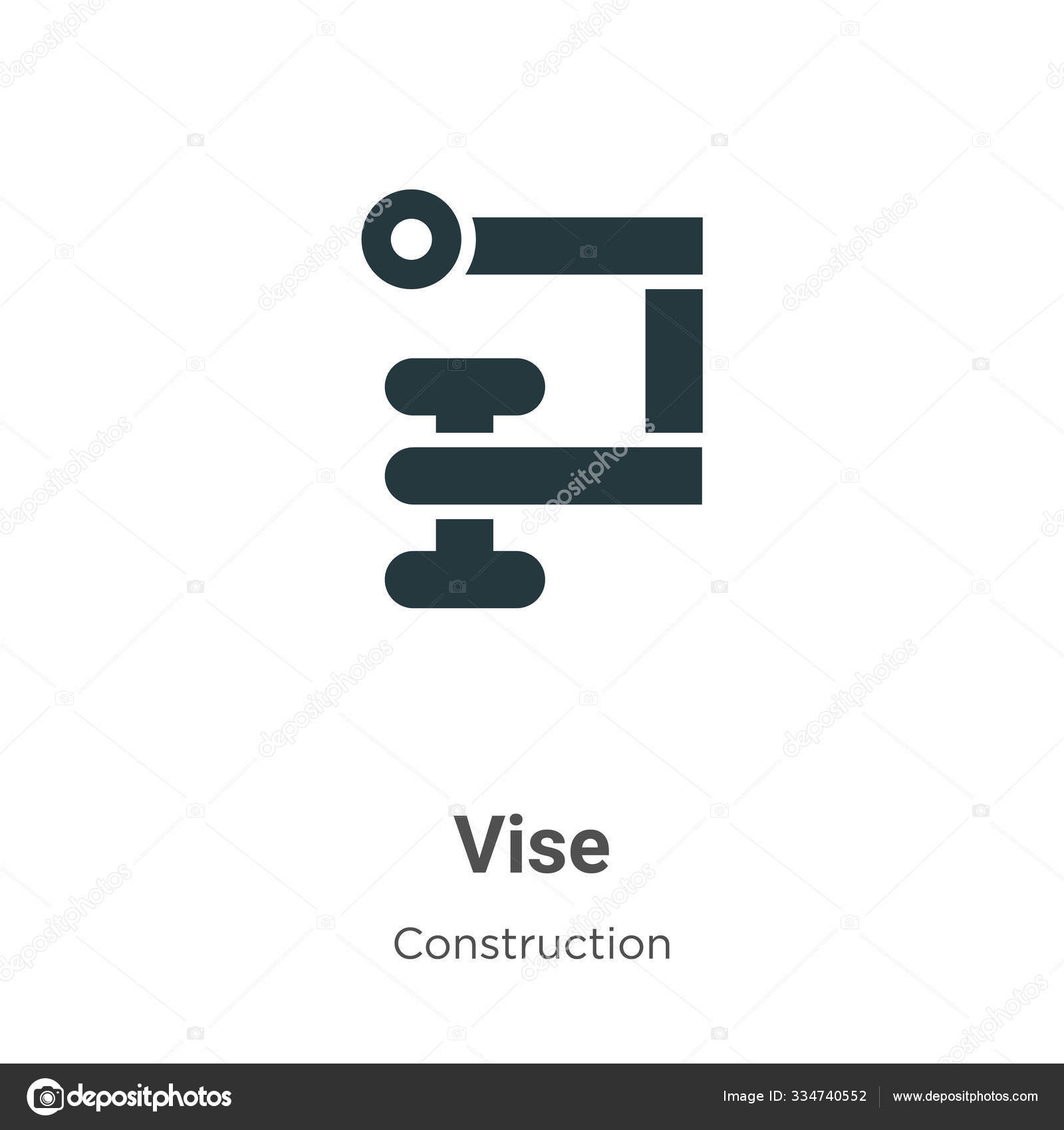 Icono Vectorial Viso Fondo Blanco Signo Icono Vise Vectorial Plano ...