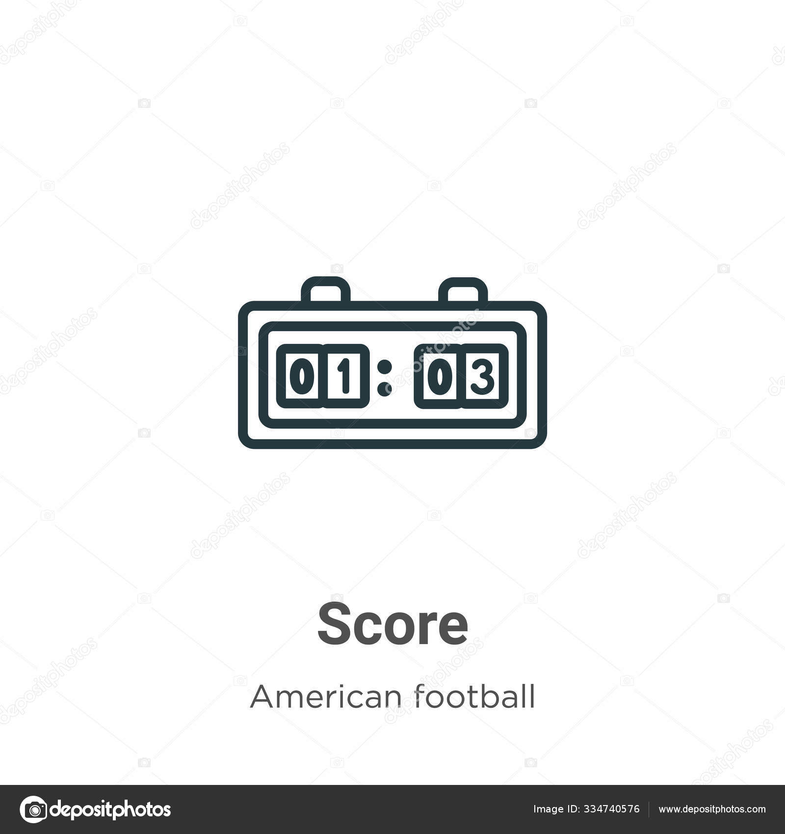 Score Outline Vector Icon Thin Line Black Score Icon Flat Stock Vector ...