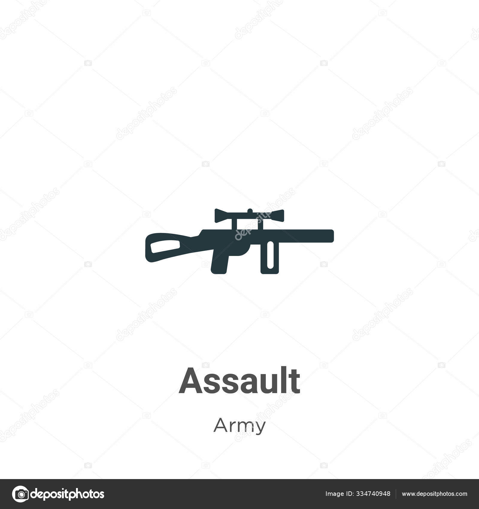 Assault Vector Icon White Background Flat Vector Assault Icon Symbol ...