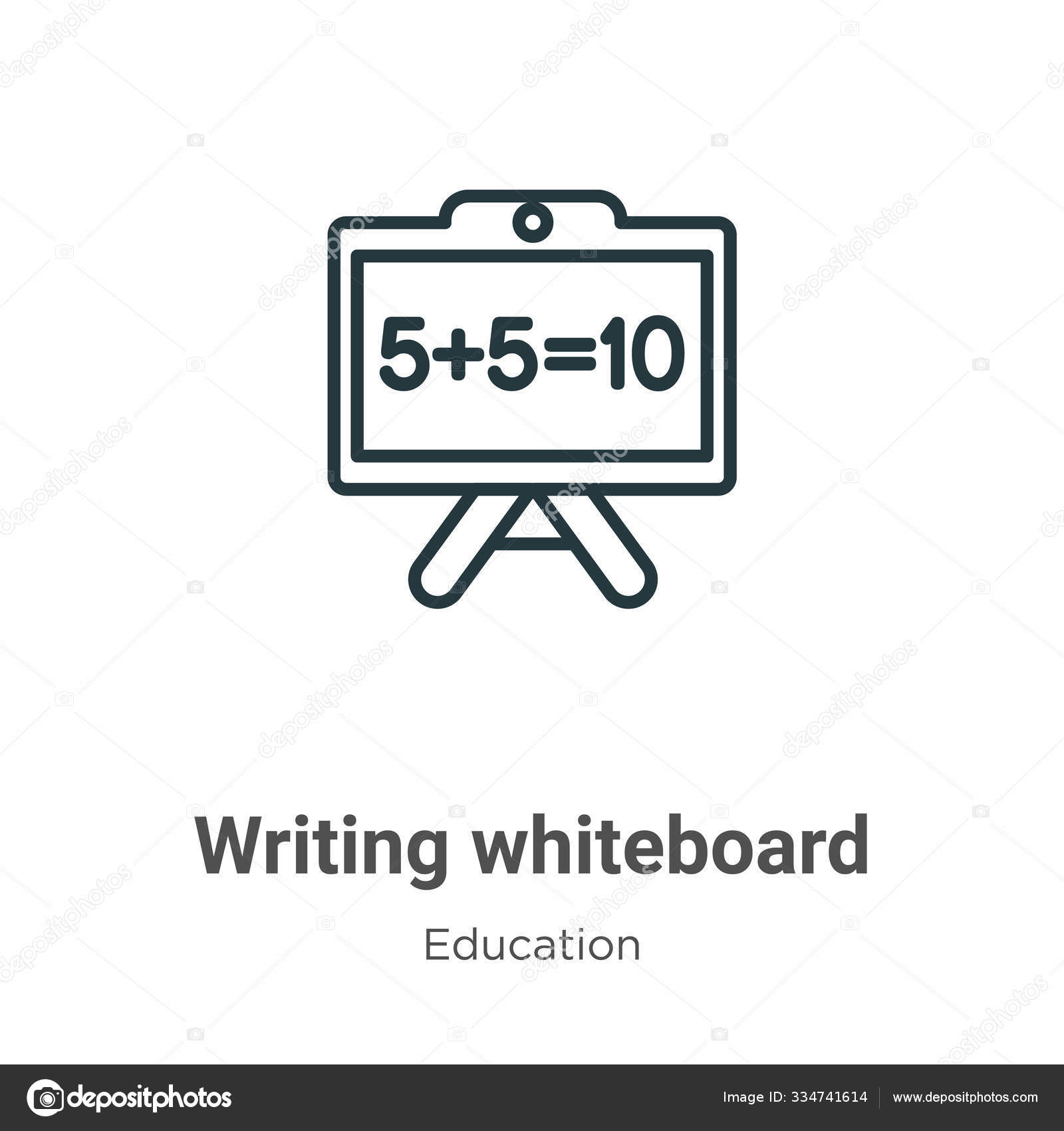 Writing Whiteboard Outline Vector Icon Thin Line Black Writing ...