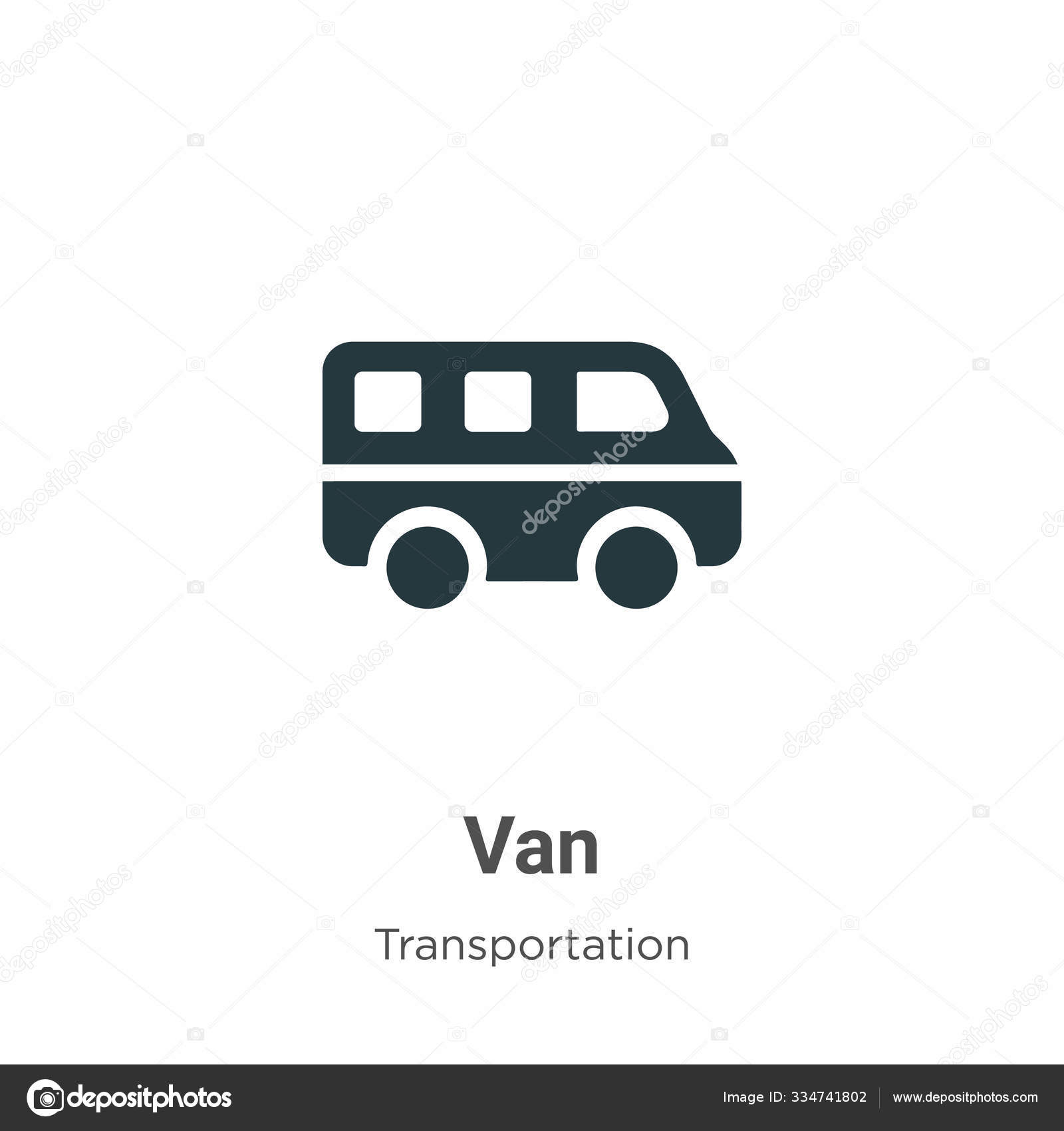 Van Vector Icon White Background Flat Vector Van Icon Symbol Stock ...
