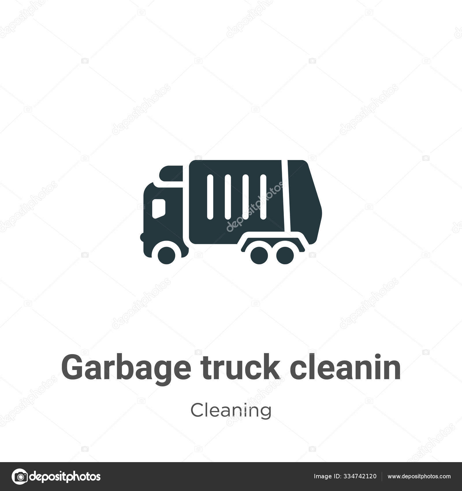 Garbage Truck Cleanin Vector Icon White Background Flat Vector Garbage ...