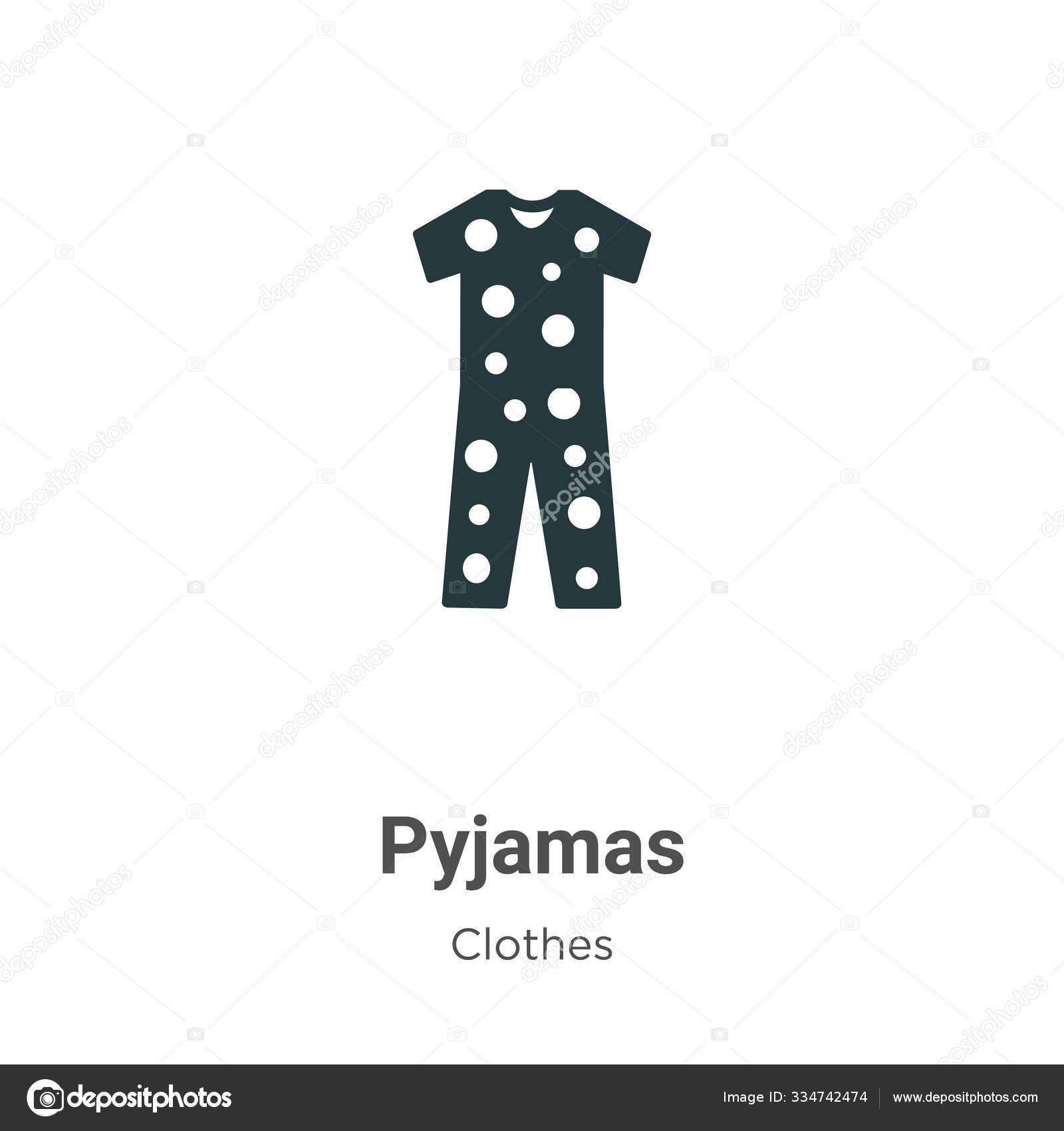 Pyjamas Vector Icon White Background Flat Vector Pyjamas Icon Symbol ...