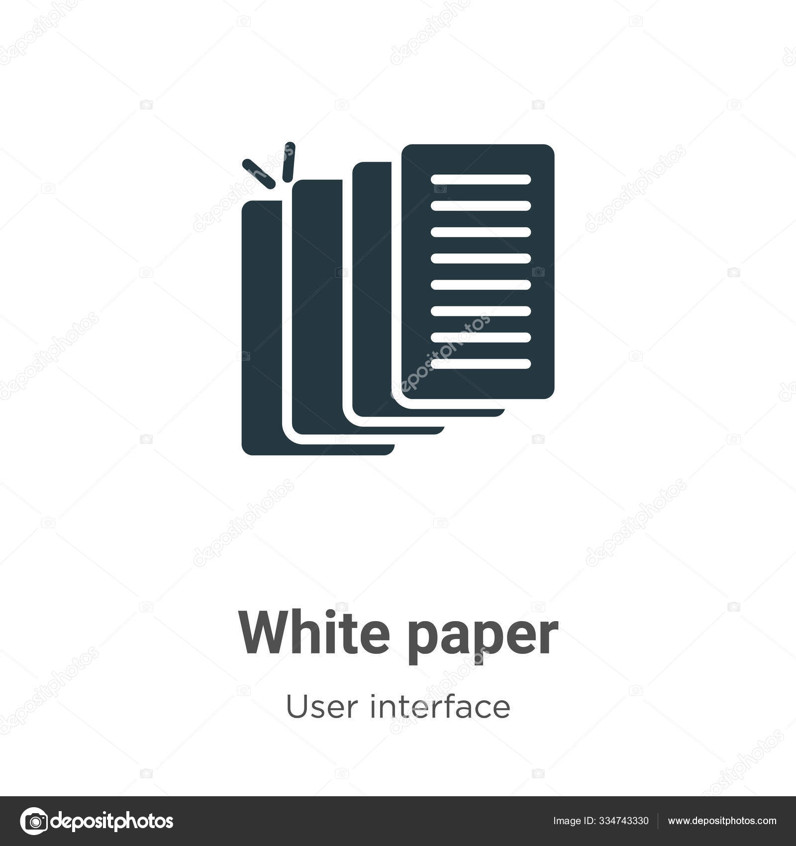 White Paper Vector Icon White Background Flat Vector White Paper Stock ...