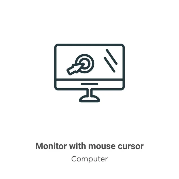 Computer Based Training Outline Vector Icon Thin Line Black Computer ...