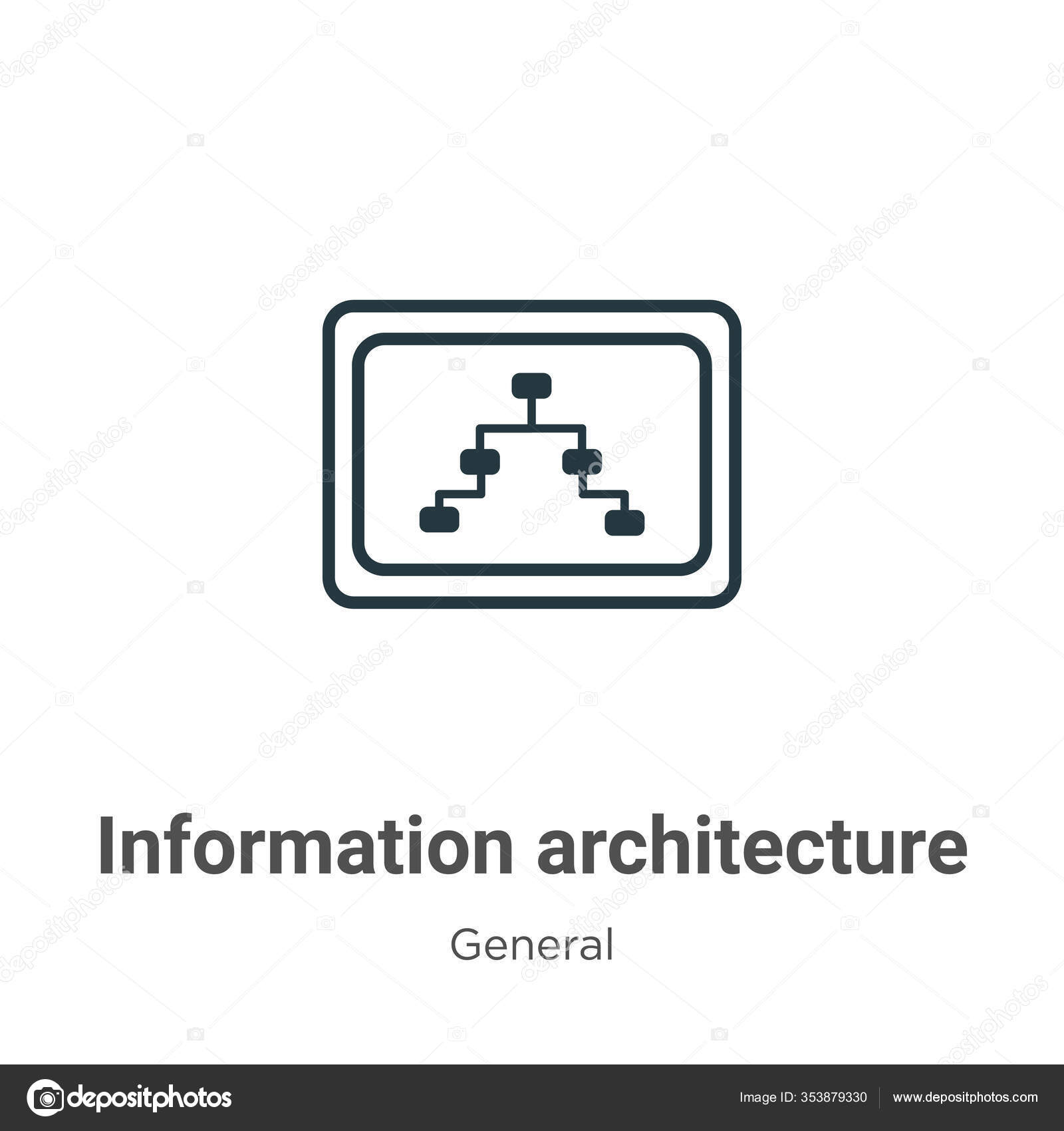 Information Architecture Outline Vector Icon Thin Line Black ...