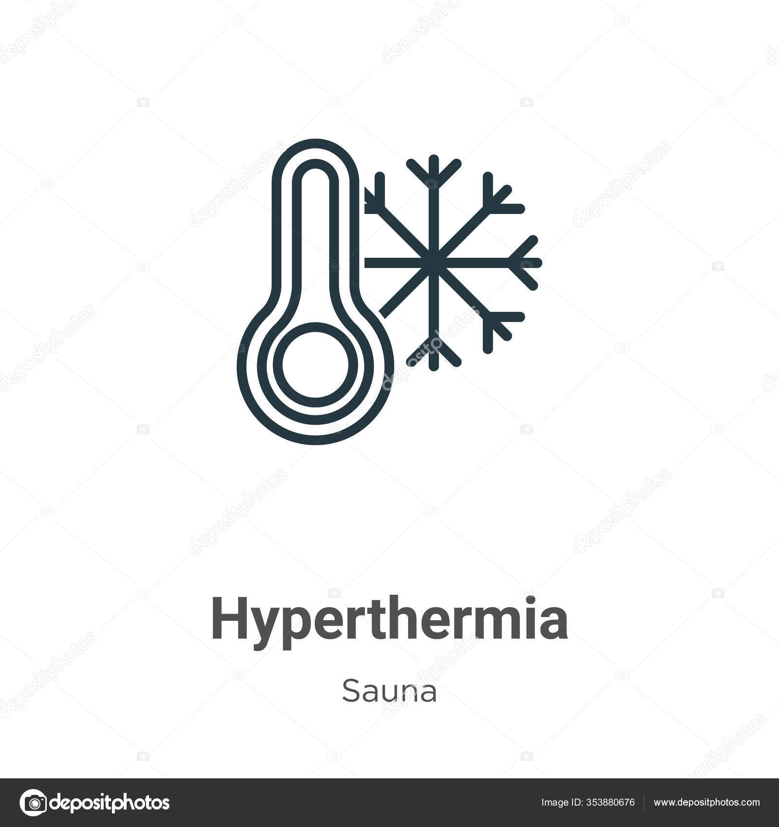 Hyperthermia Outline Vector Icon Thin Line Black Hyperthermia Icon Flat ...