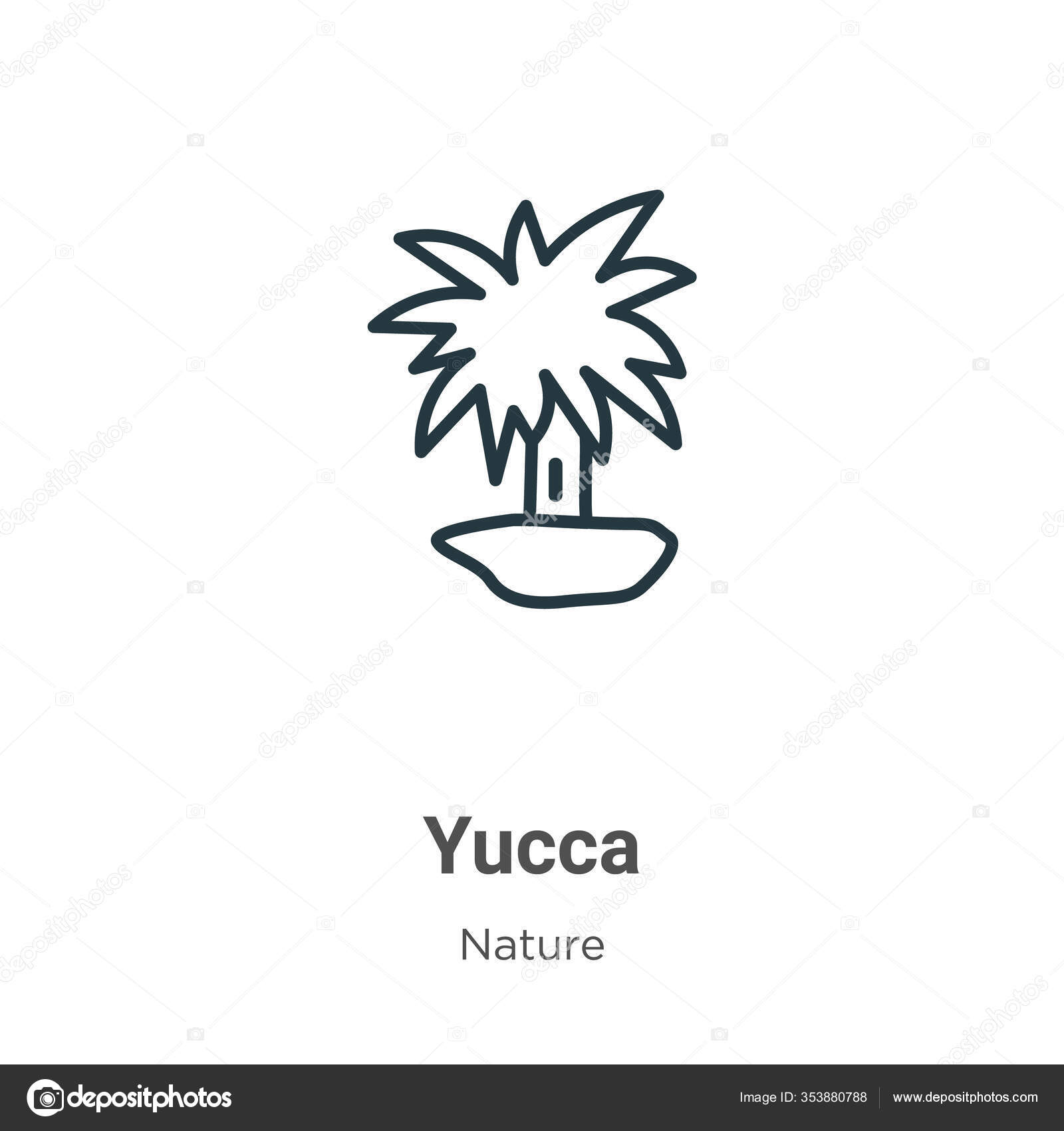 Yucca Outline Vector Icon Thin Line Black Yucca Icon Flat — Stock Vector © Digital-Bazaar #353880788
