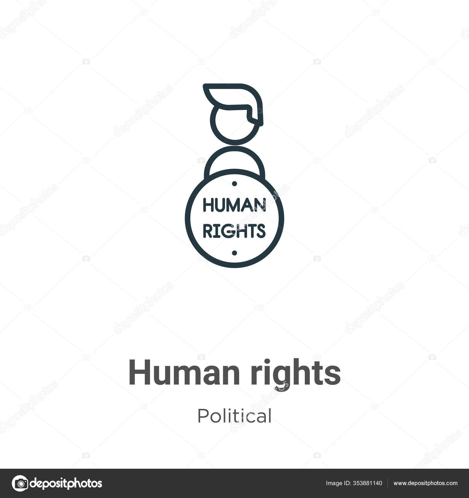 Human Rights Outline Vector Icon Thin Line Black Human Rights Stock ...