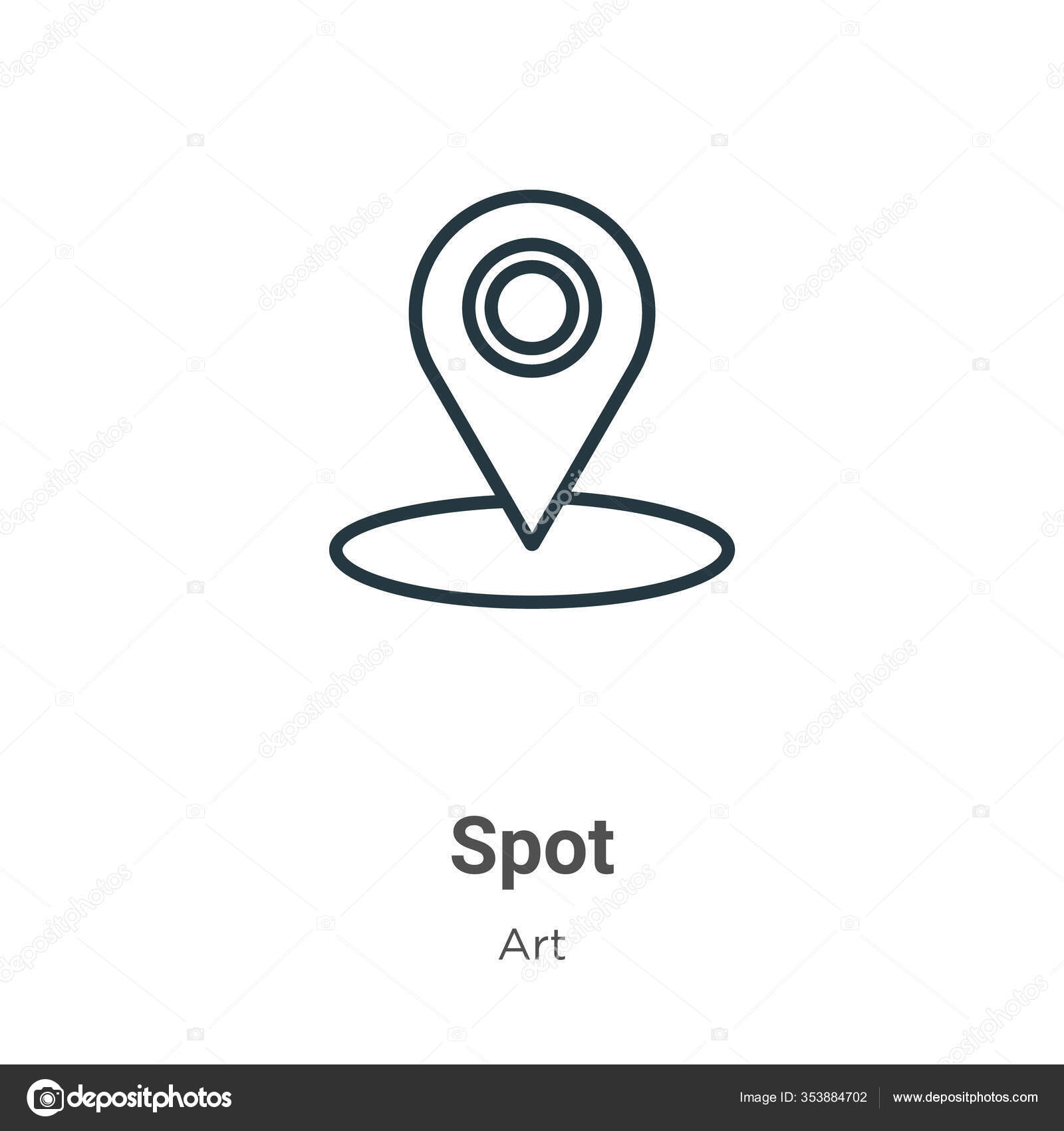 Spot Outline Vector Icon Thin Line Black Spot Icon Flat Stock Vector ...