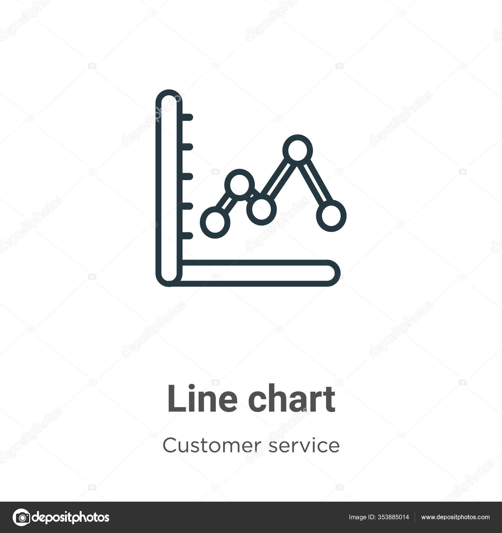 Line Chart Outline Vector Icon Thin Line Black Line Chart Stock Vector Image By ©digital Bazaar