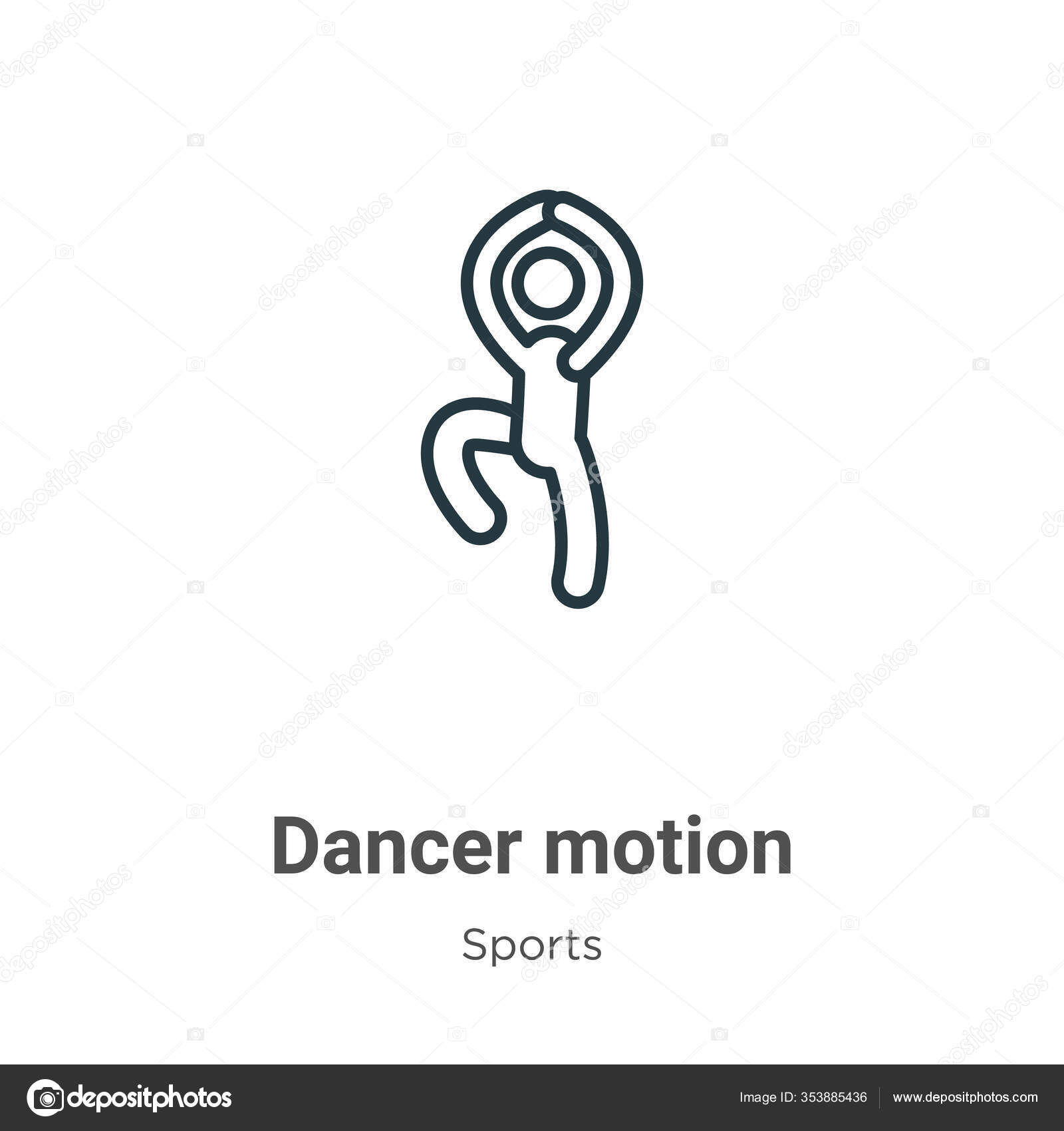 Dancer Motion Outline Vector Icon Thin Line Black Dancer Motion — Stock ...