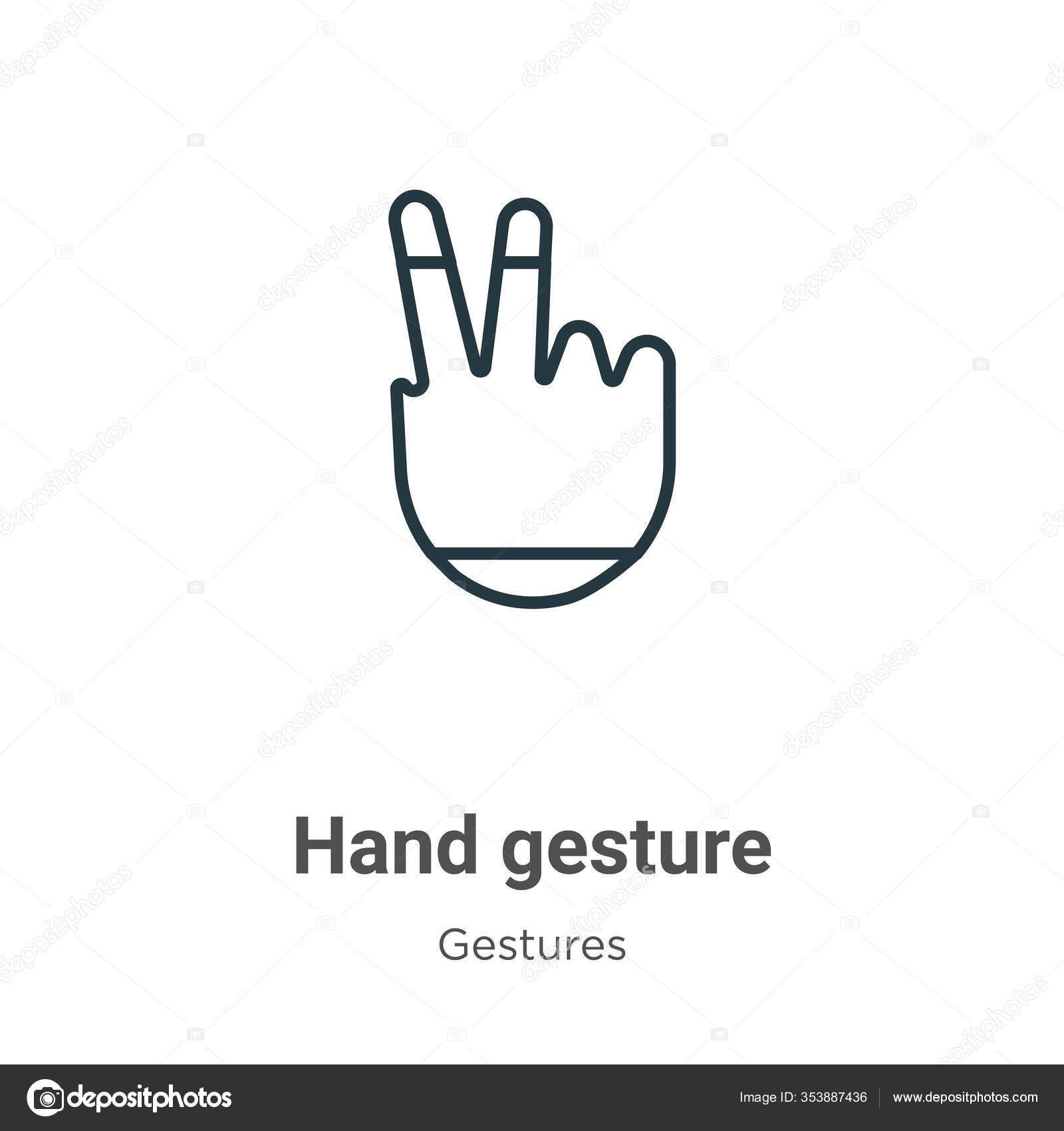 Hand Gesture Outline Vector Icon Thin Line Black Hand Gesture Stock Vector Image by ©Digital ...