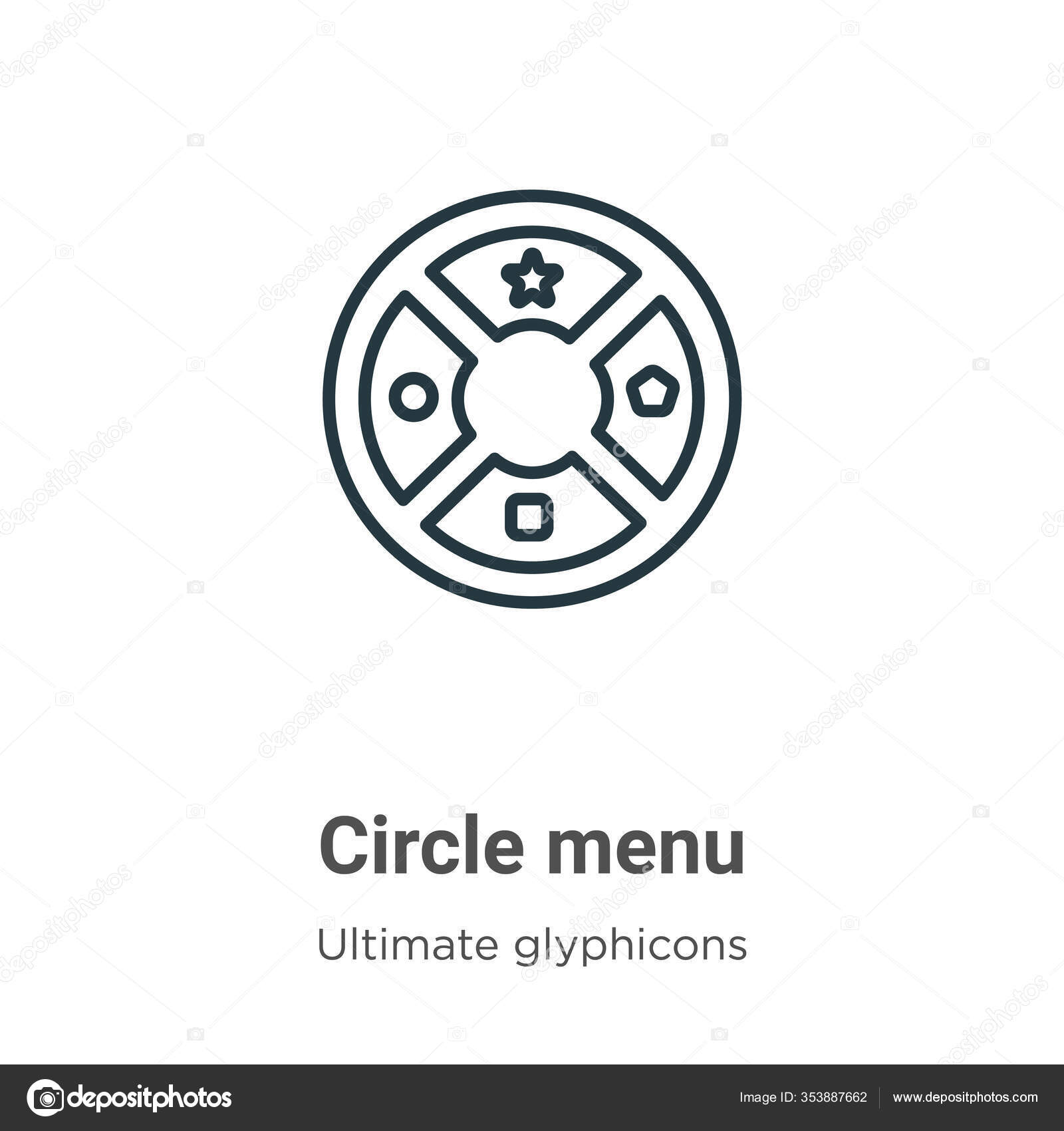 Circle Menu Outline Vector Icon Thin Line Black Circle Menu Stock ...